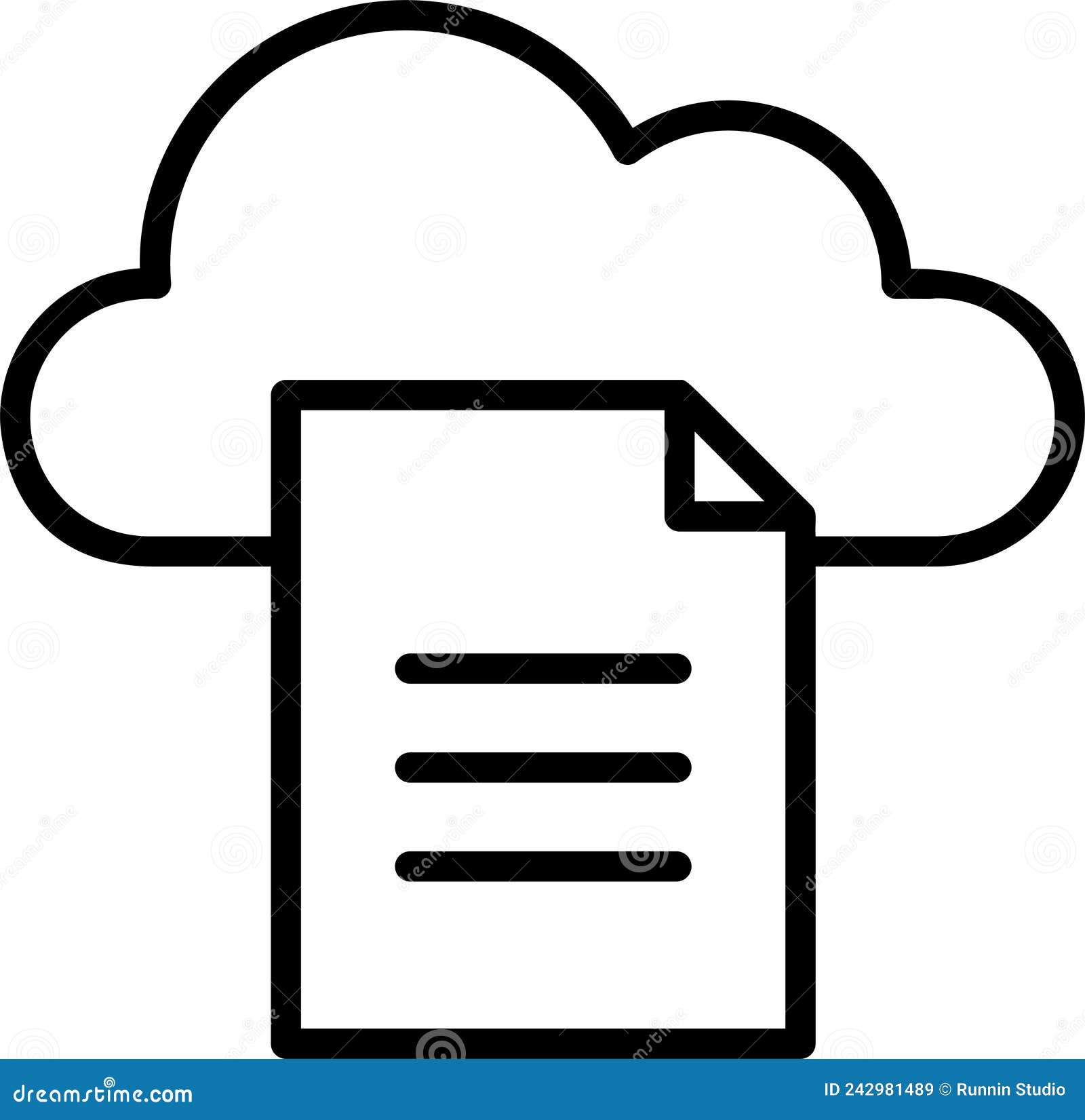 Cloud File Icon stock vector. Illustration of isolated - 242981489