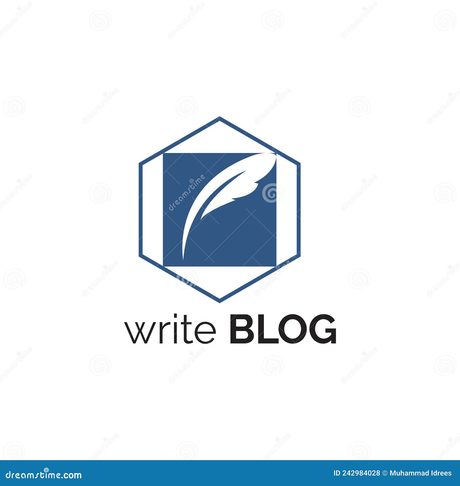 Write Blog Logo Design Template Stock Illustration - Illustration of ...