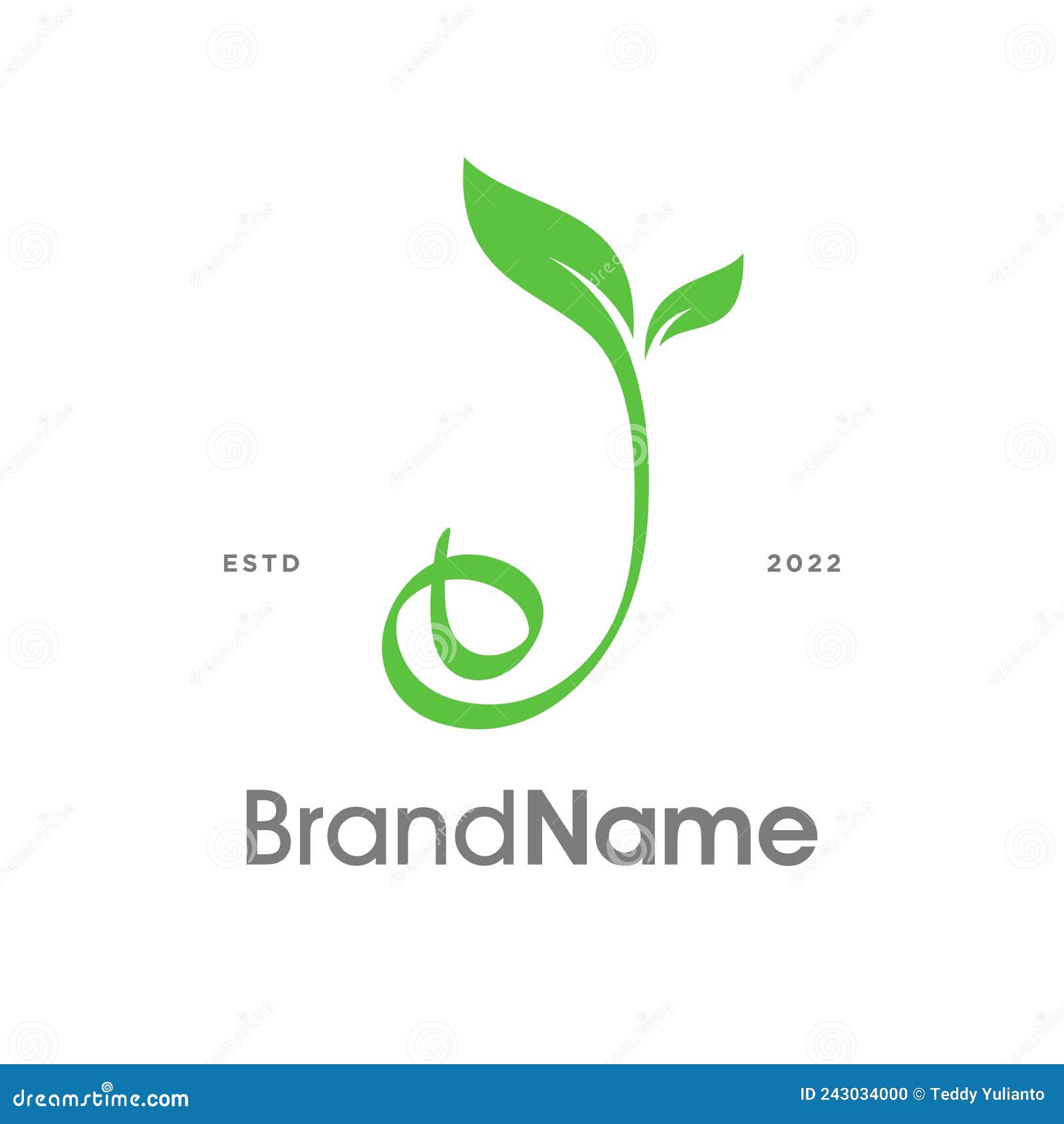 Initial J Nature Leaf Logo stock vector. Illustration of elegant ...