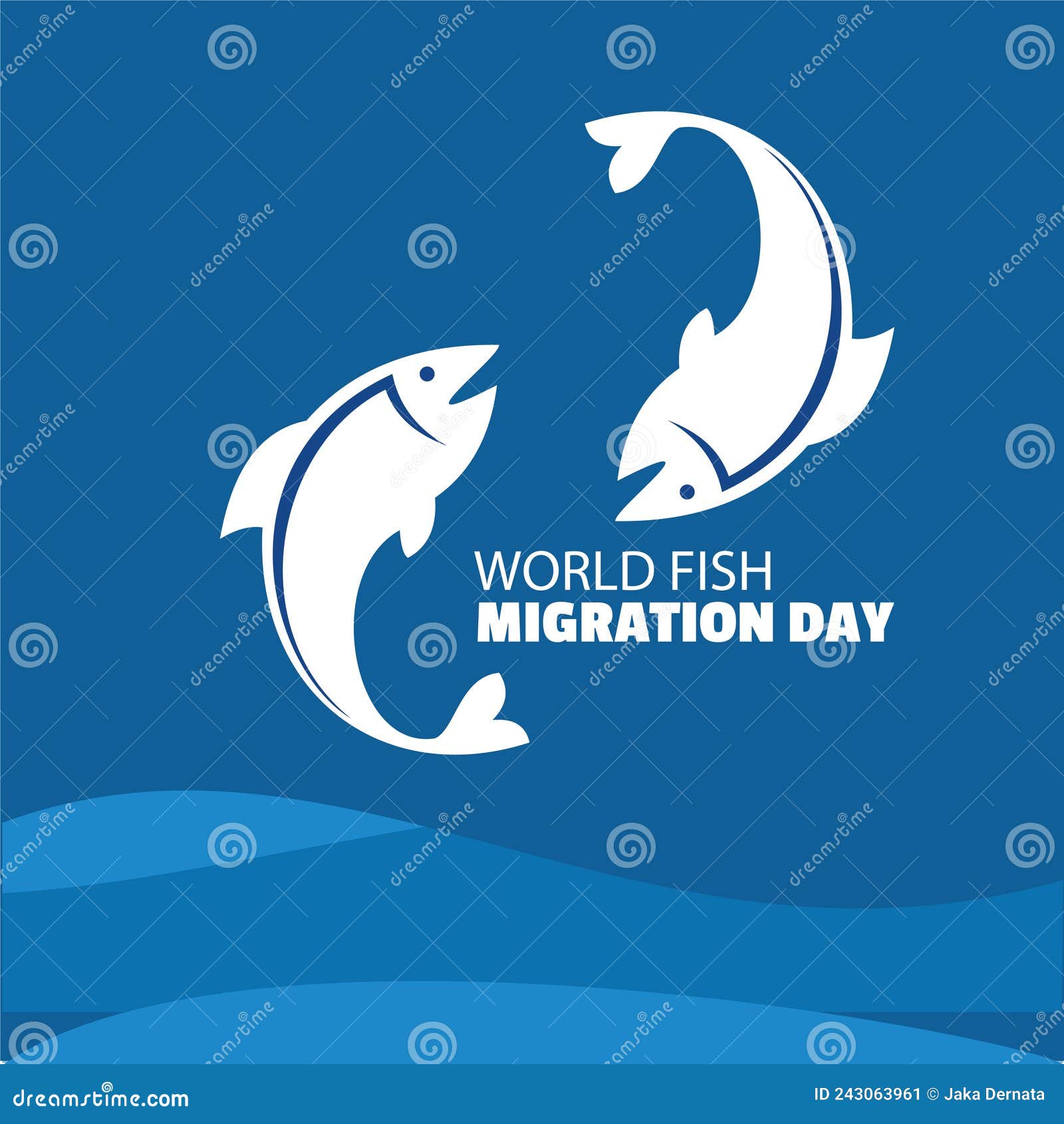 Vector World Fish Migration Day. Templates for Backgrounds Stock Vector ...