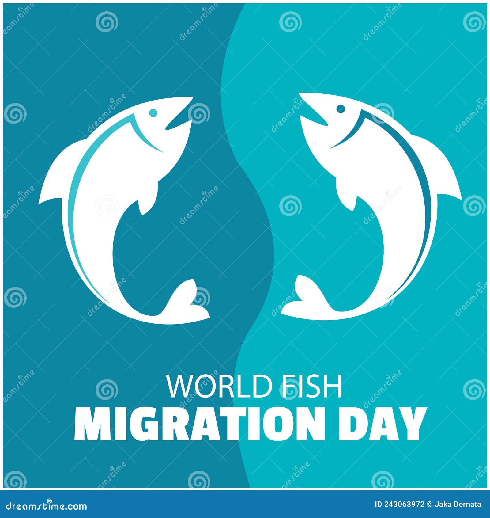 Vector World Fish Migration Day. Templates for Backgrounds Stock Vector ...