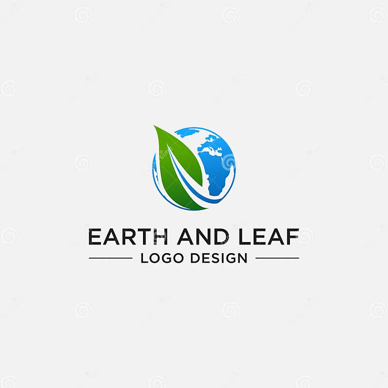 EARTH and LEAF LOGO stock vector. Illustration of growth - 243073531
