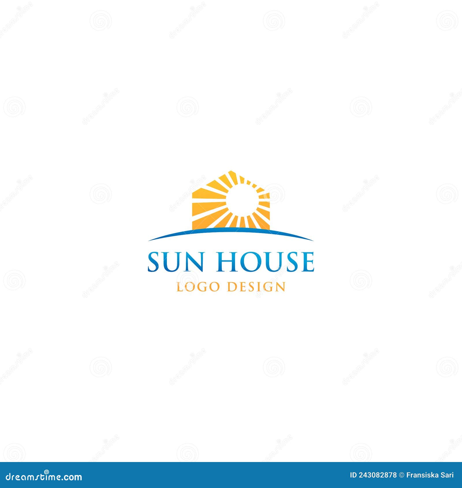 SUN HOUSE LOGO stock vector. Illustration of construction - 243082878