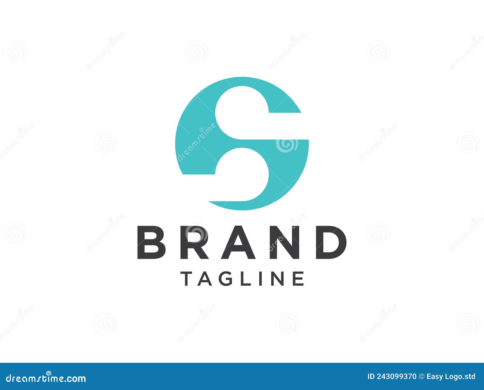 Abstract Initial Letter S Logo. Blue Line Geometric Infinity Style ...