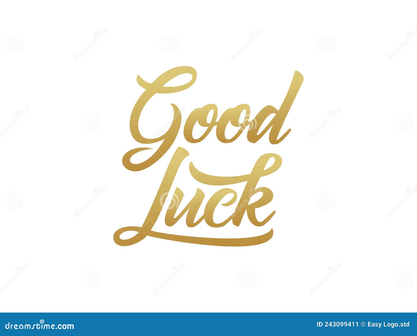 Good Luck Text Handwritten Lettering Calligraphy with Gold Brush Style ...