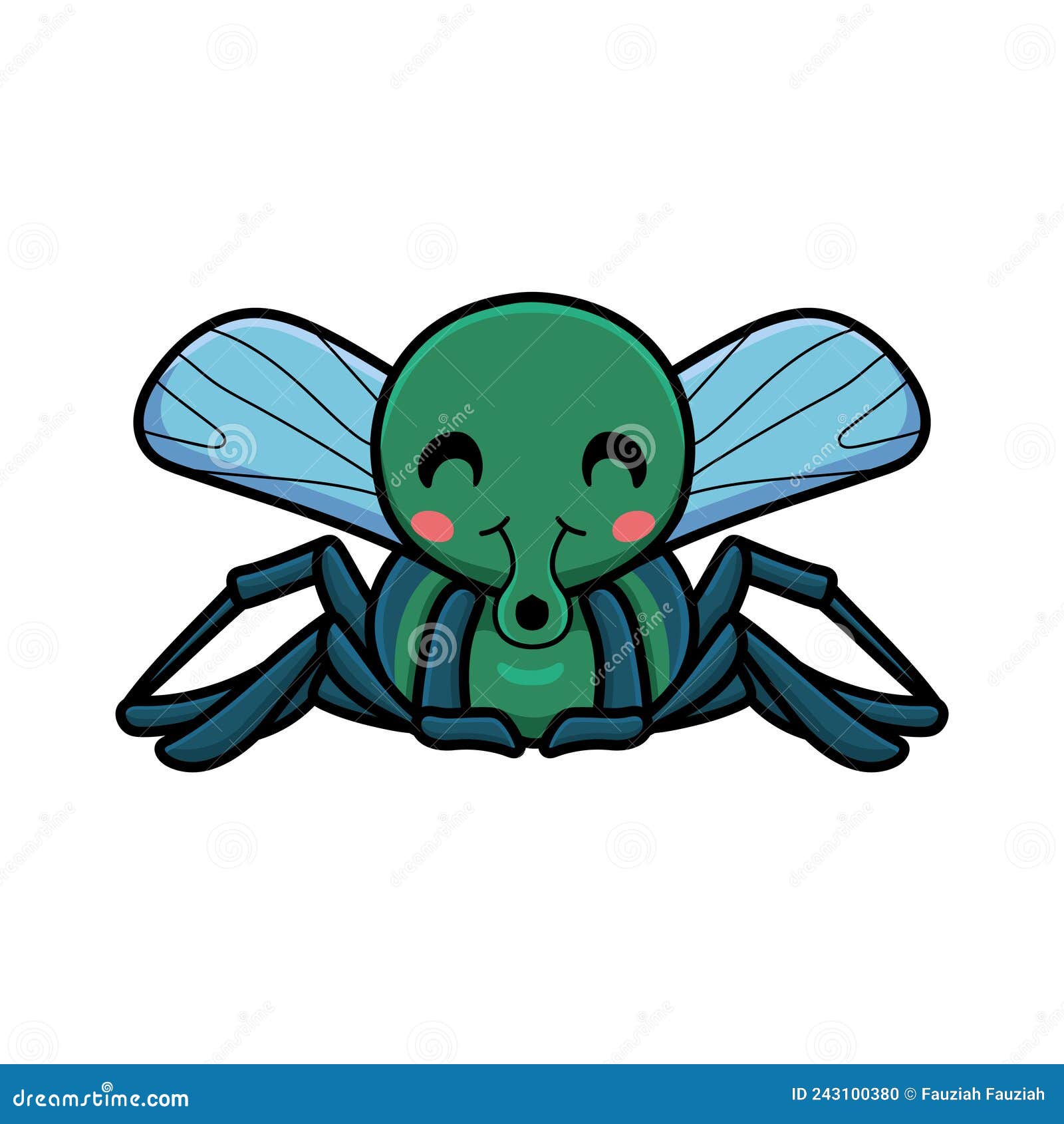 Cute Little House Fly Cartoon Stock Vector - Illustration of buzz ...