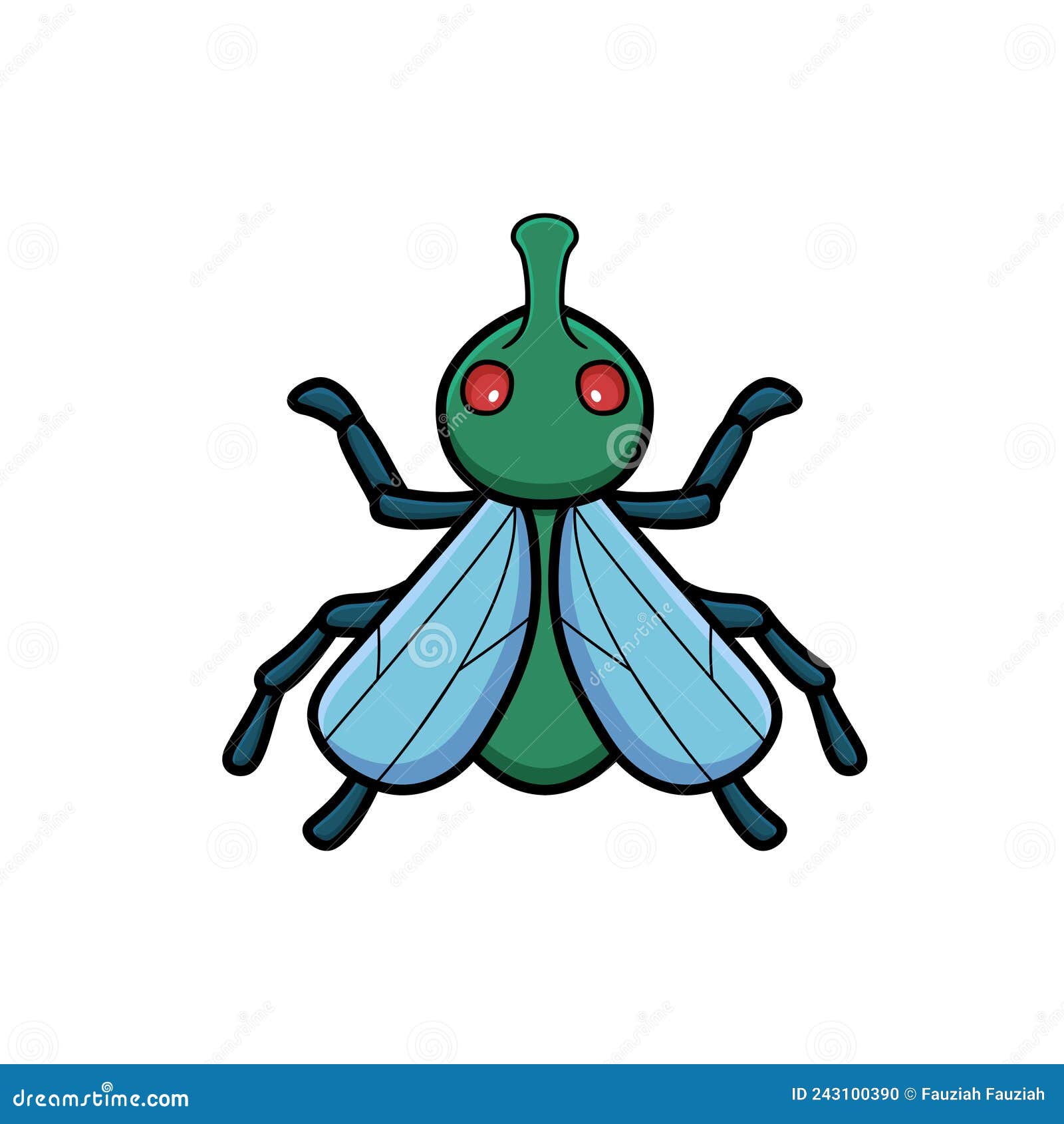 Cute Little House Fly Cartoon Stock Vector - Illustration of creature ...