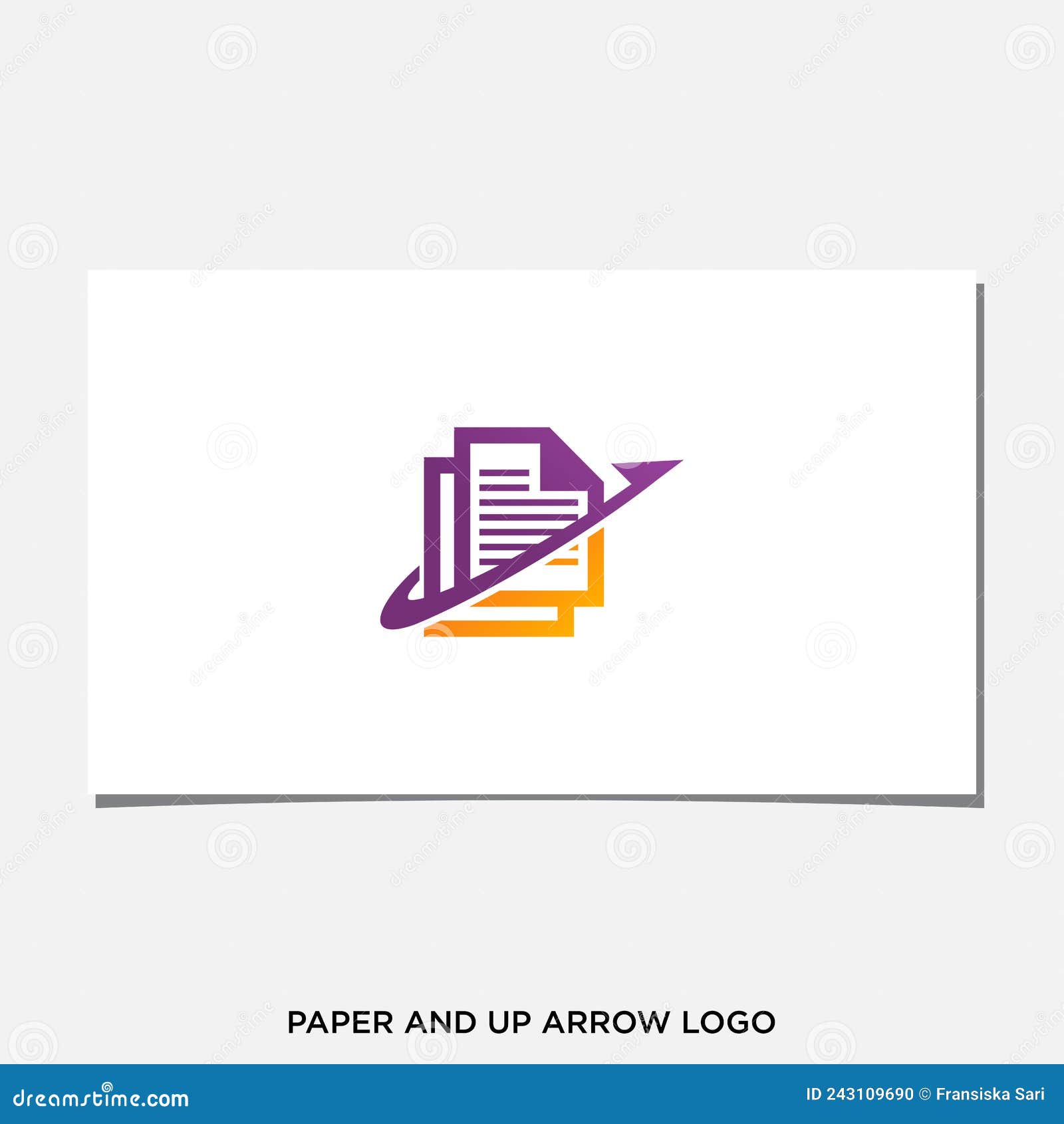 PAPER and UP ARROW LOGO stock vector. Illustration of growth - 243109690
