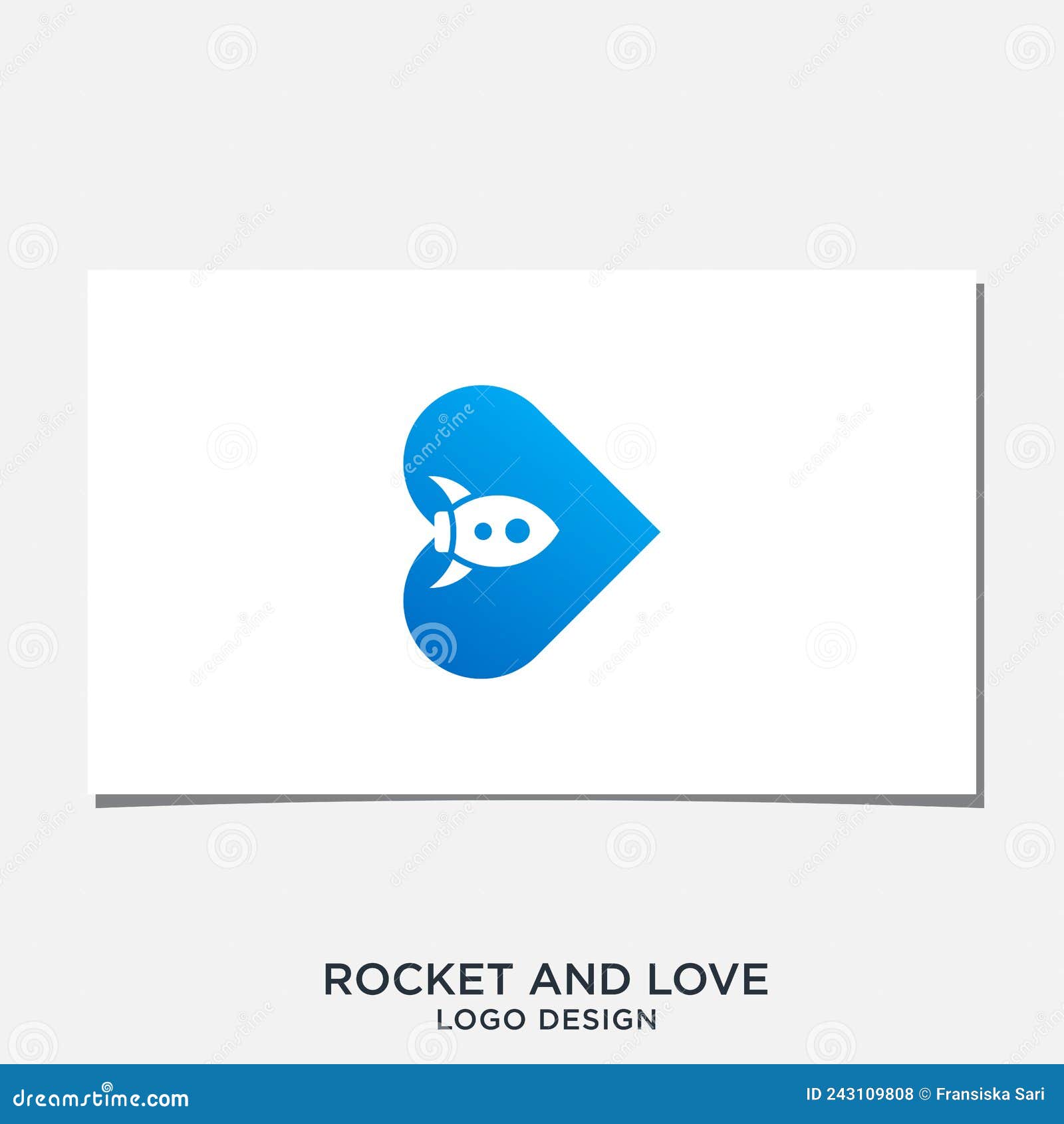 LOVE ROCKET LOGO stock vector. Illustration of launch - 243109808