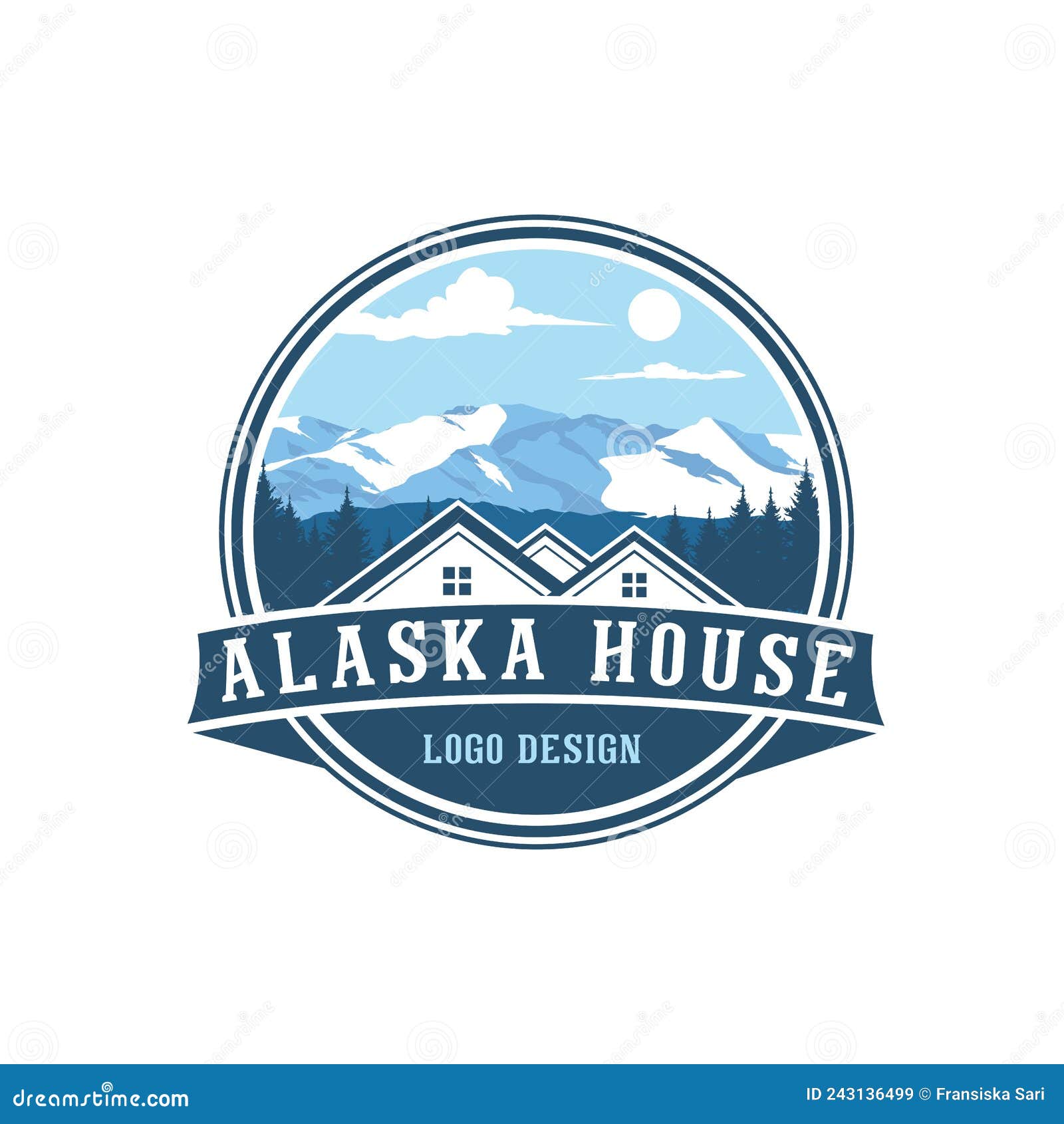 ALASKA HOUSE VINTAGE LOGO stock vector. Illustration of mountain ...