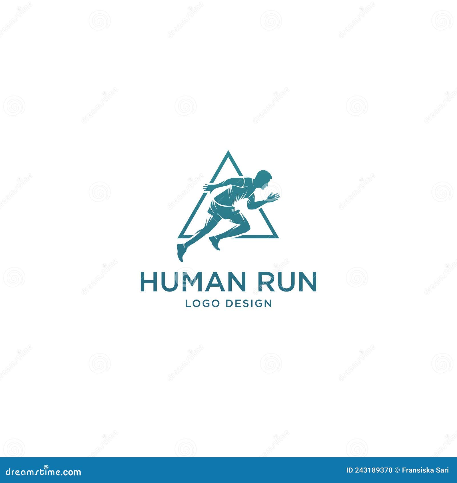 HUMAN RUNNING LOGO stock vector. Illustration of silhouette - 243189370