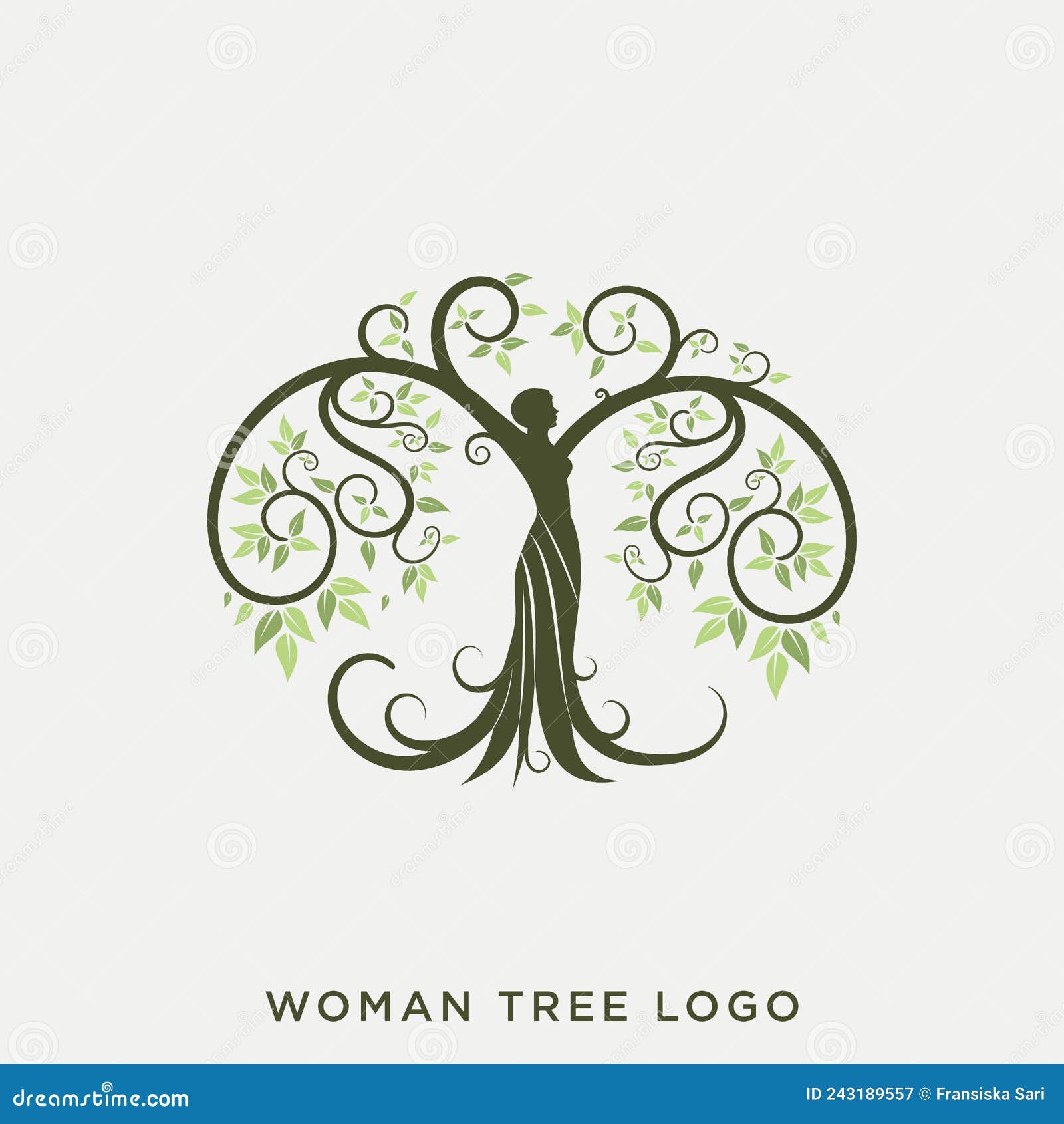 WOMAN TREE LOGO stock vector. Illustration of green - 243189557