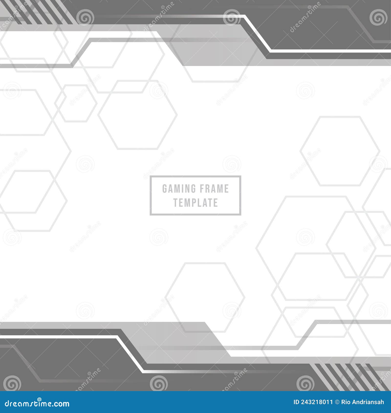 Abstract Frame Template Gaming White Grey Stock Vector - Illustration ...