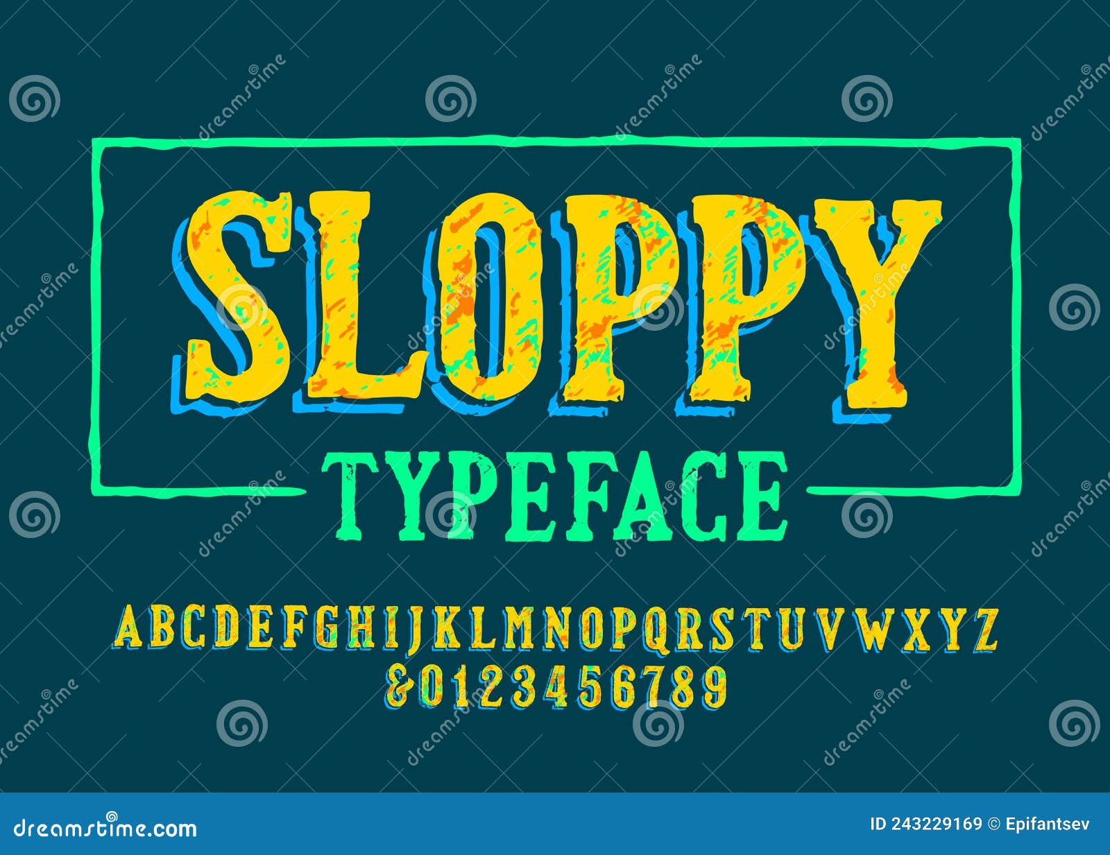 Sloppy Alphabet Font. Bright Colors Hand Drawn Messy Letters And ...