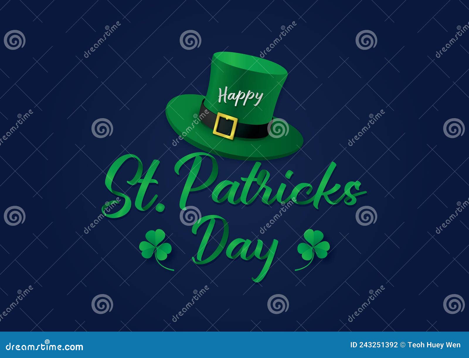 Celebration of St Patrick`s Day with Blue Background Stock Vector ...