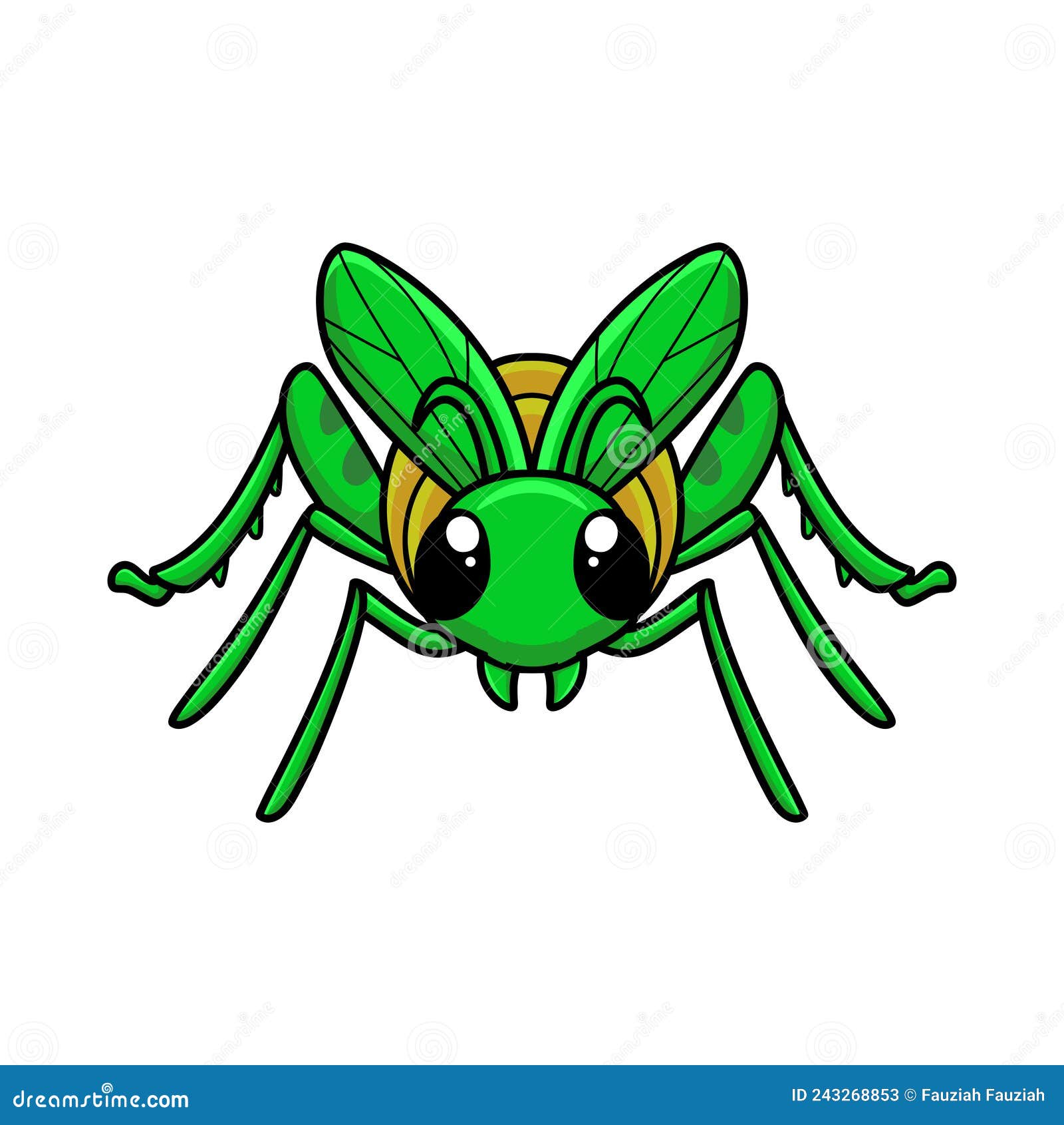 Cute Little Mantis Cartoon Posing Stock Vector - Illustration of chibi ...