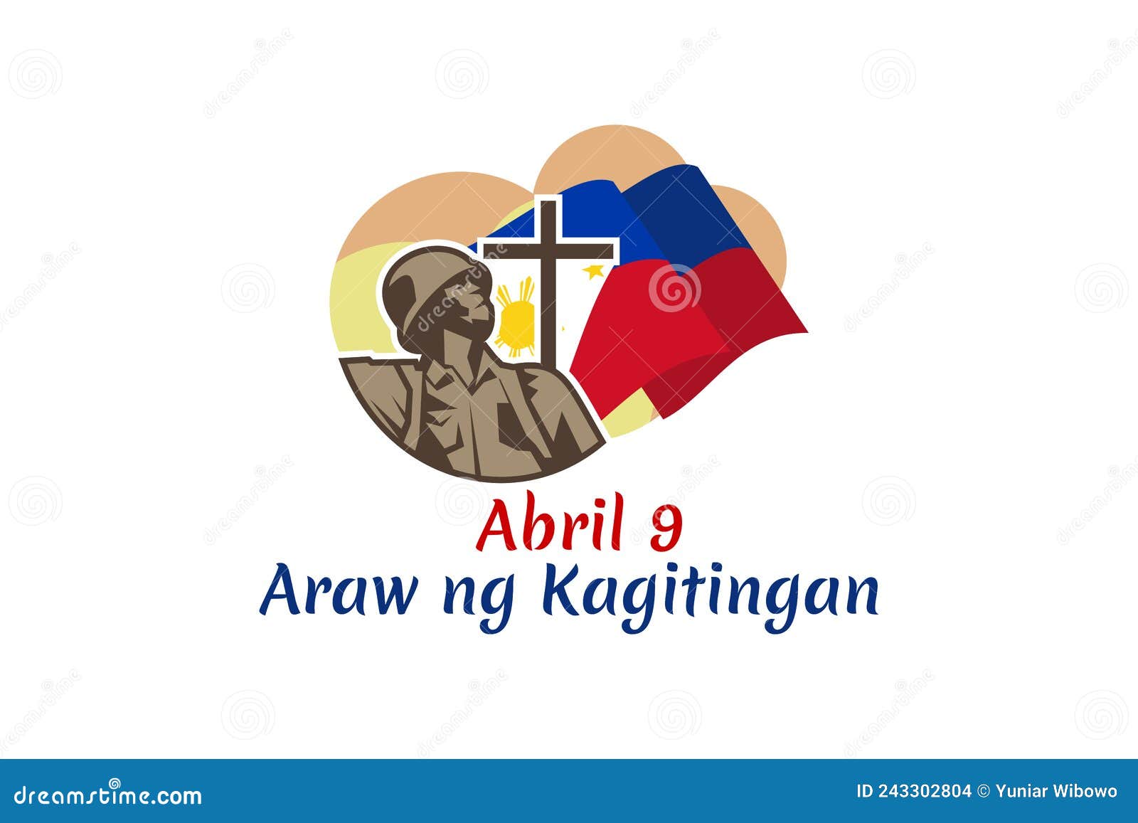 Translation: April 9. Day of Valor. Also Known As Bataan Day Vector ...