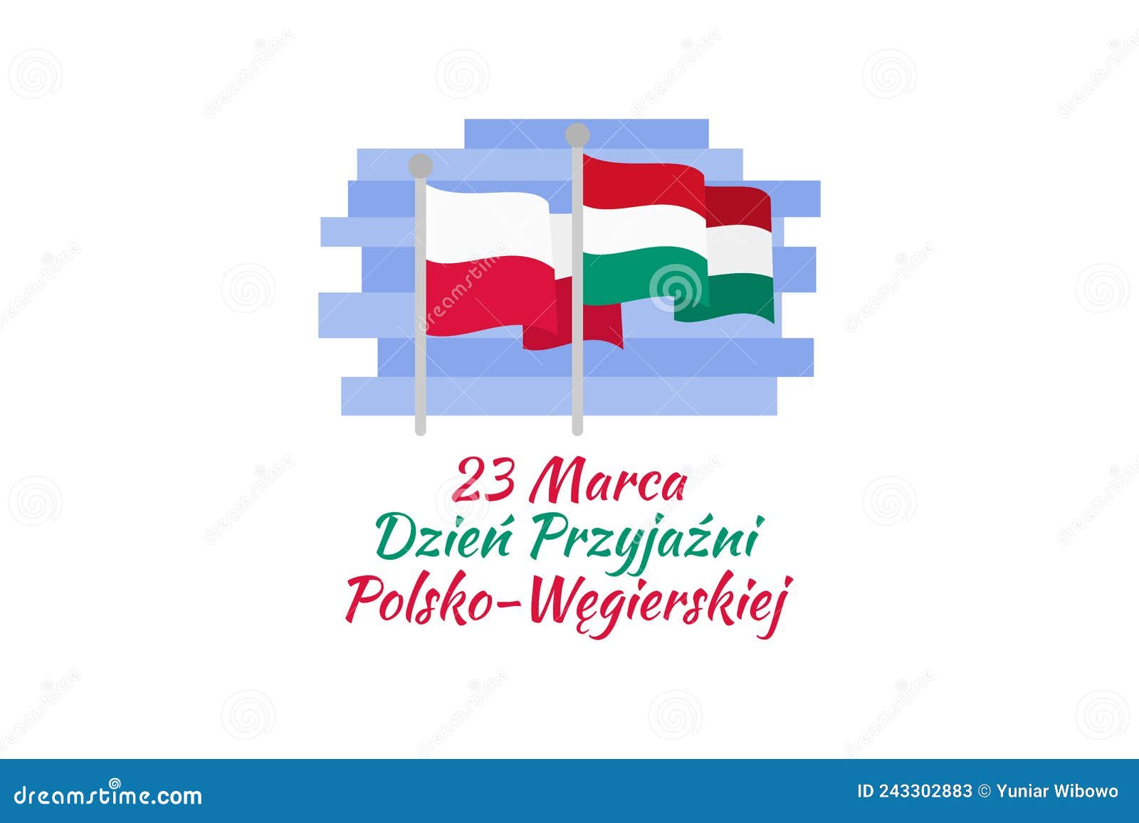 Translation: March 23 Polish-Hungarian Friendship Day Stock Vector ...