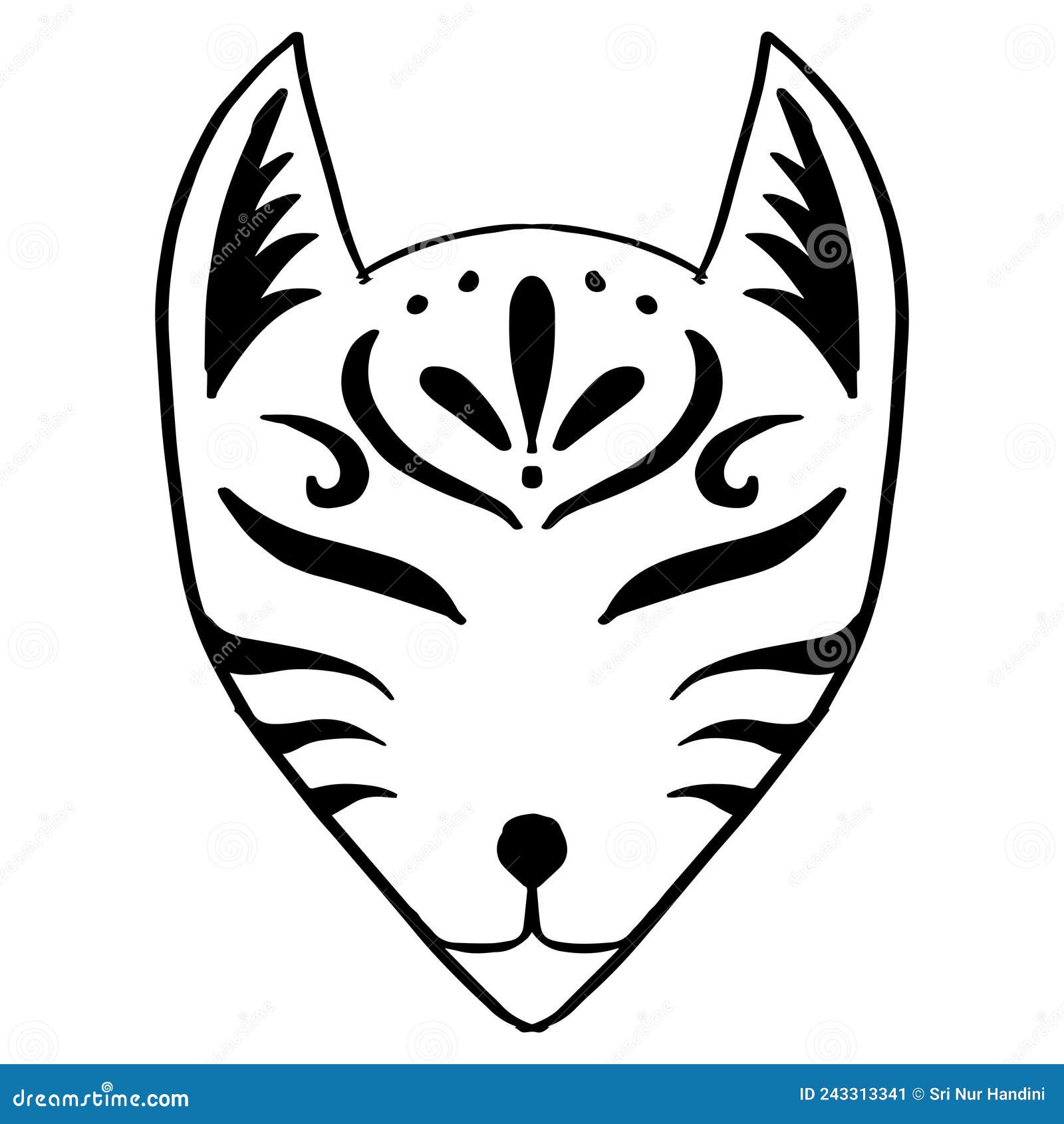 Japanese Fox Mask. Kitsune Mask Illustration Stock Vector ...