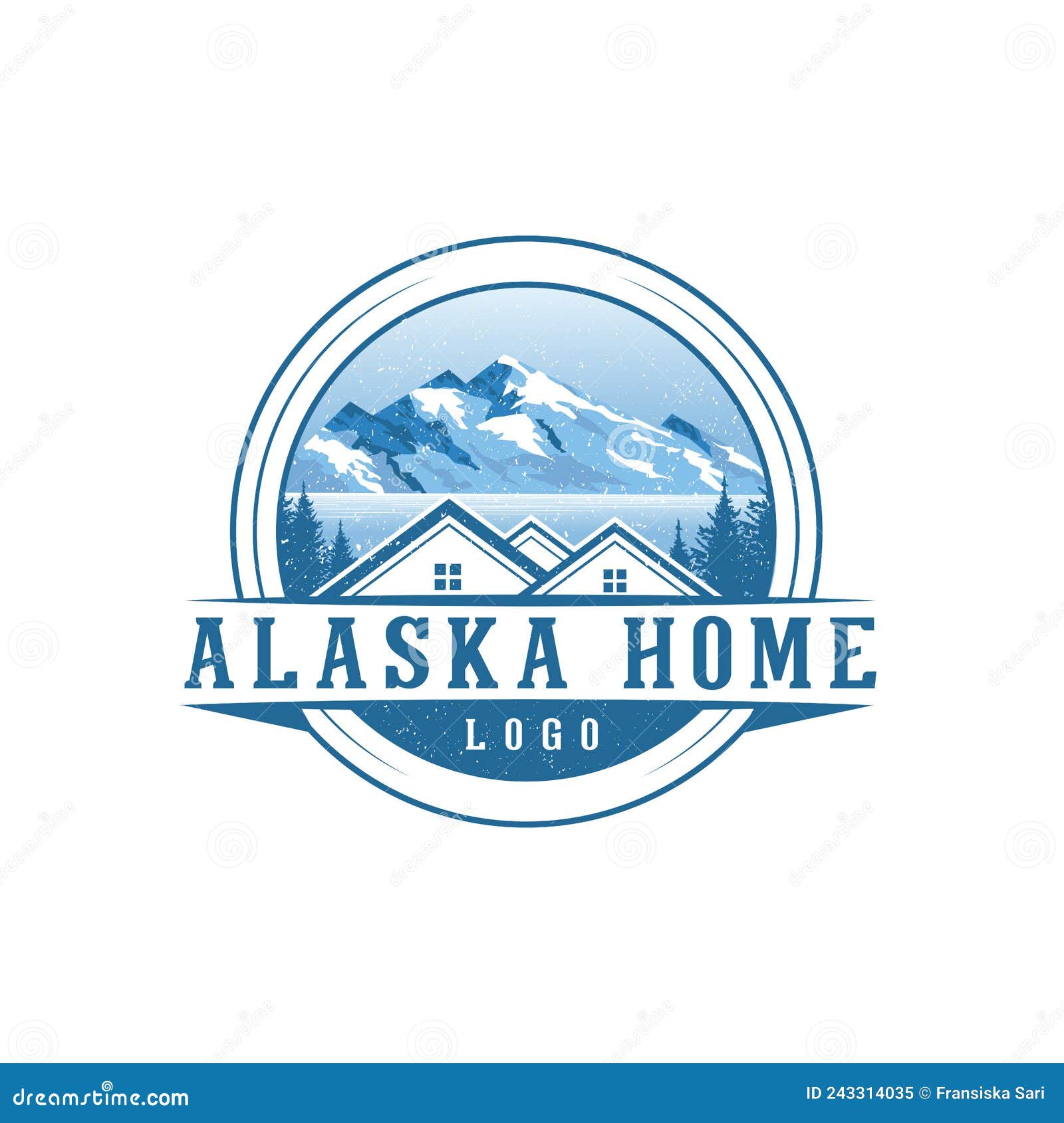 ALASKA HOME EMBLEM LOGO stock vector. Illustration of outdoor - 243314035
