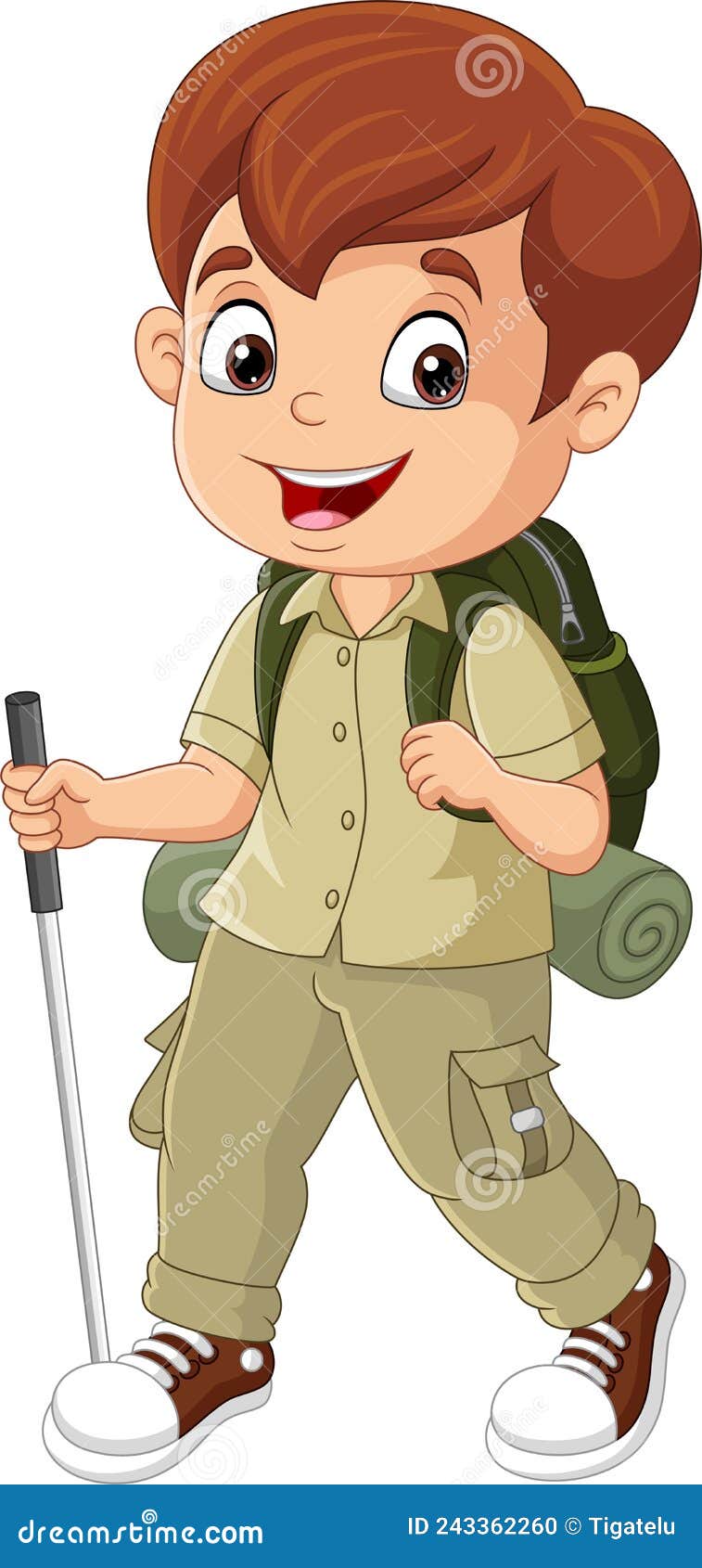 Cartoon Explorer Girl With Forest Map And Lantern | CartoonDealer.com ...