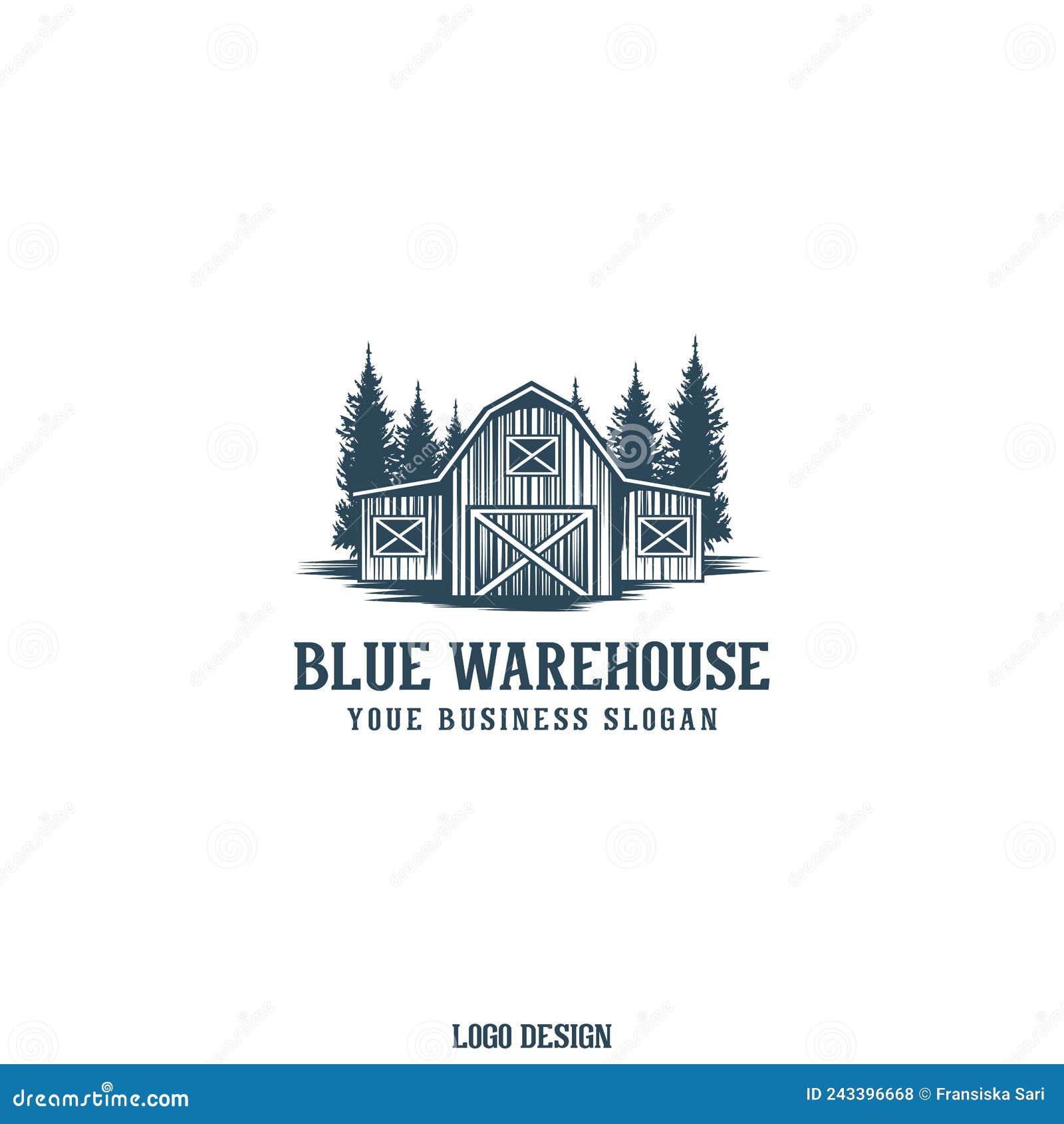 Warehouse Logo Design Vector Illustration, Warehouse Silhouette ...