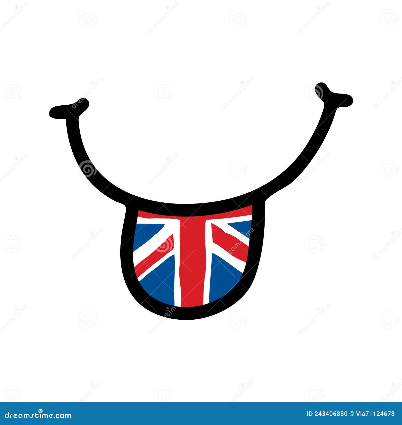 British Smile with Union Jack Coloured Tongue Stock Vector ...