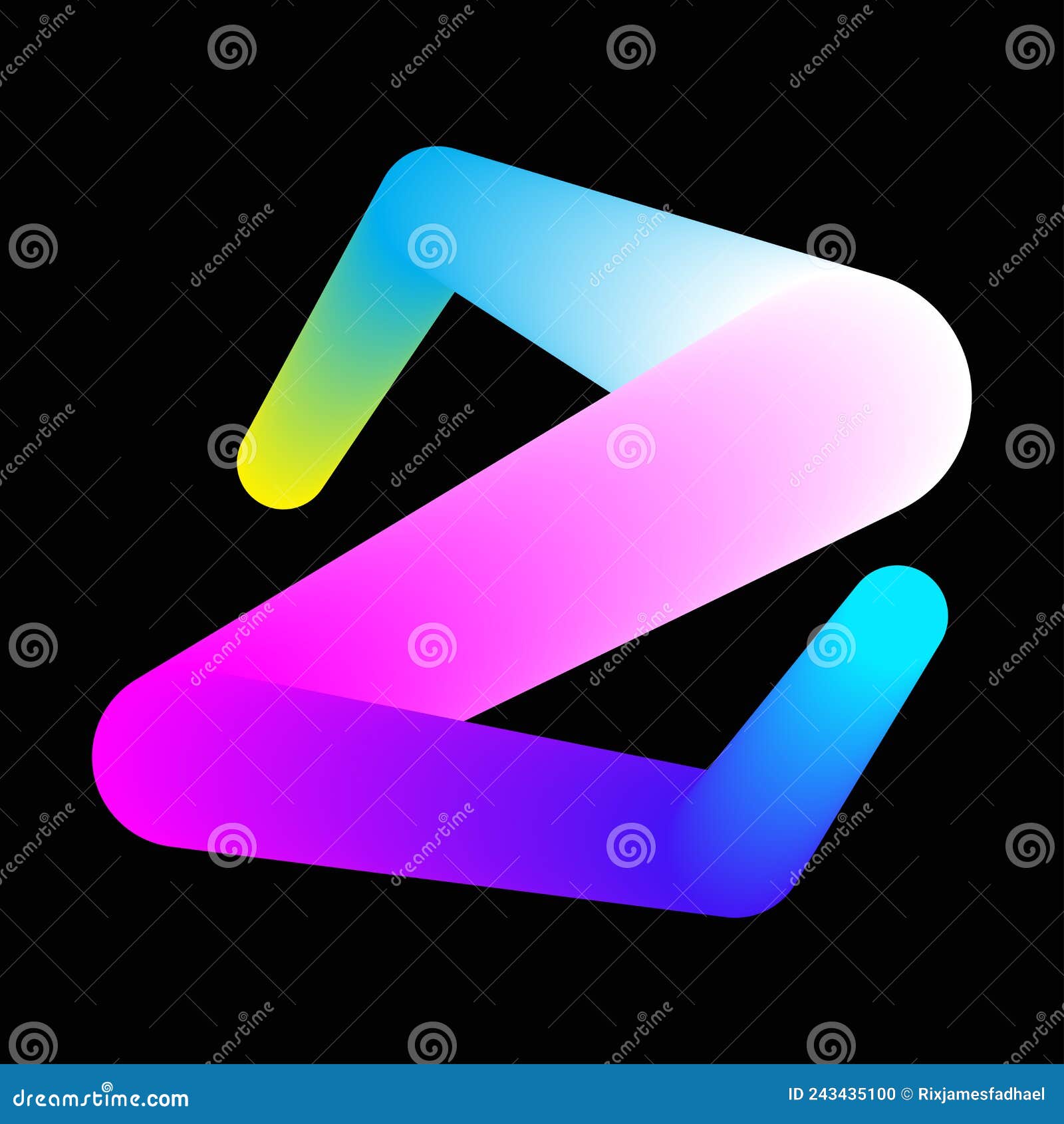 Z Letter Wave Style with Colorful and Elegant Glow Effect Stock Vector ...
