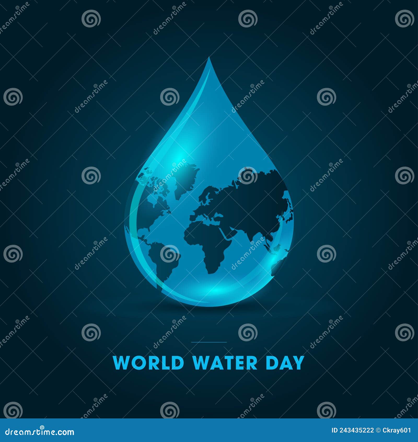 World Water Day with Water Drop and Globe Stock Vector - Illustration ...