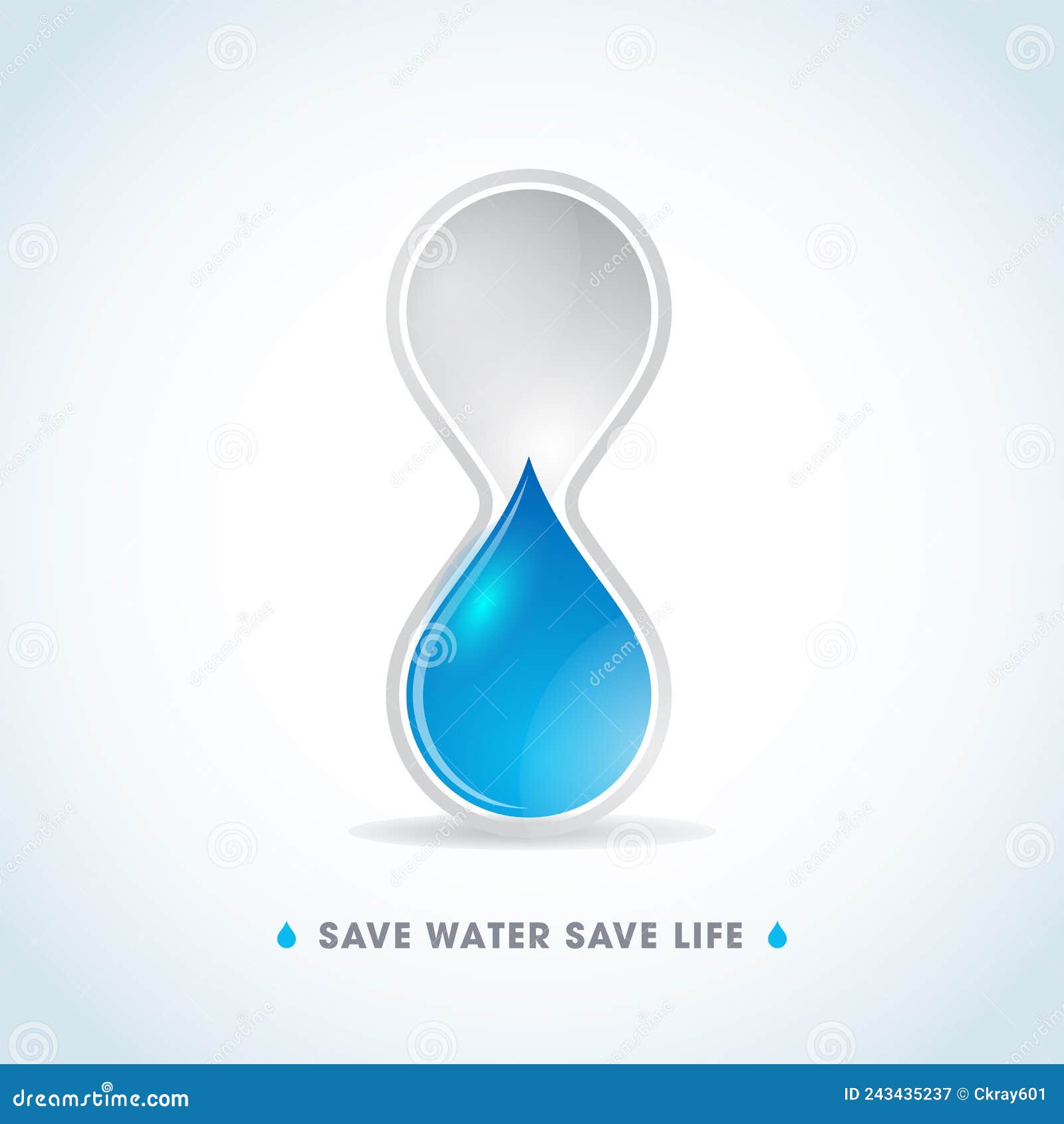 World Water Day Design with Sand Clock Stock Vector - Illustration of ...