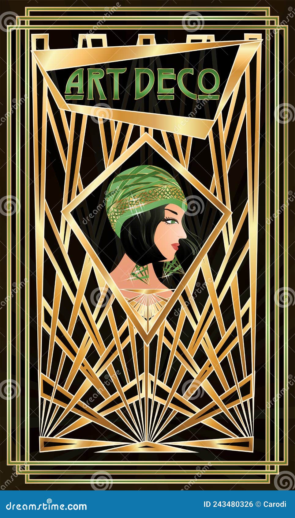Art Deco Vip Invitation Card with Flapper Girl Stock Vector ...