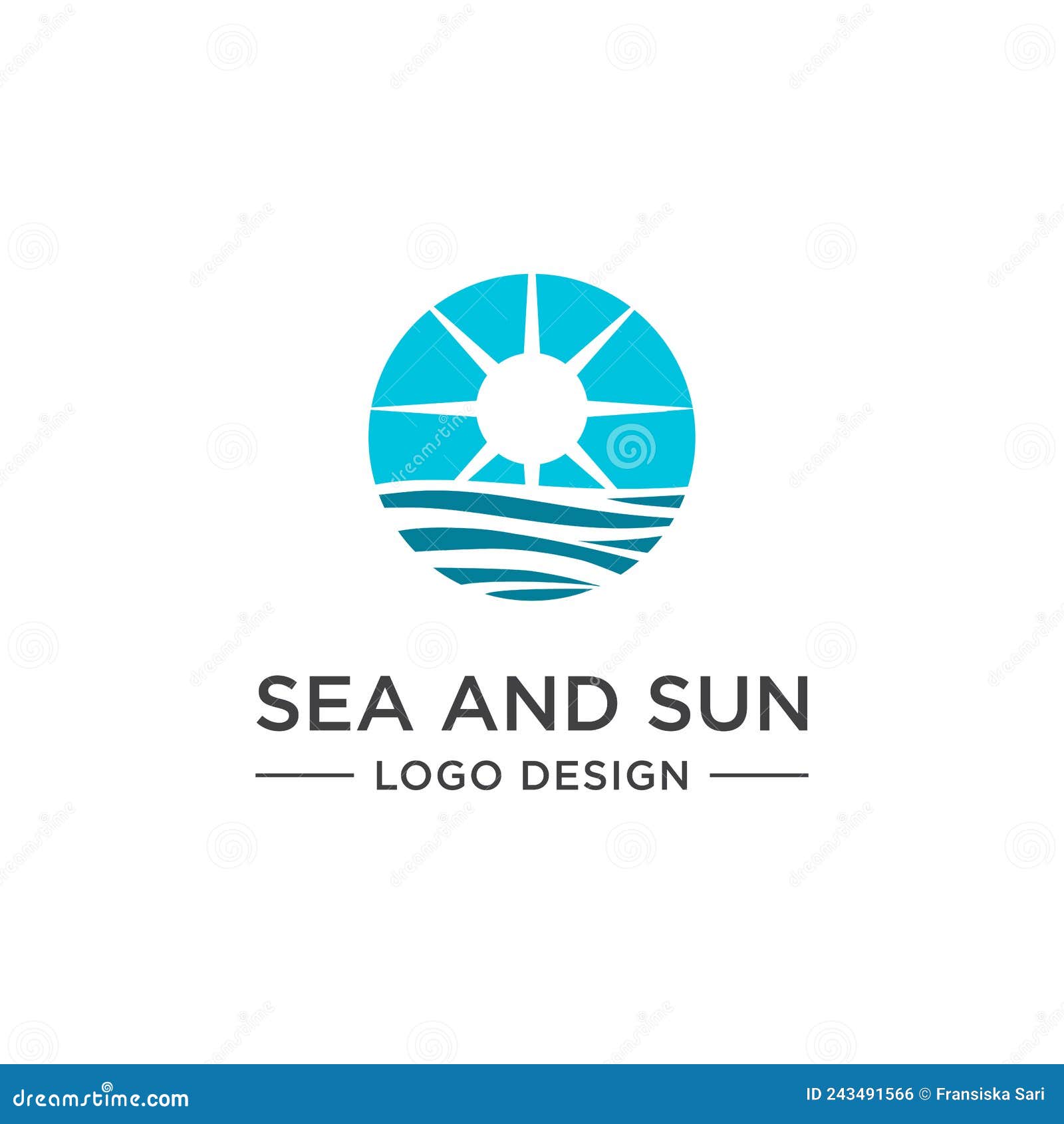 SEA and SUN LOGO stock vector. Illustration of design - 243491566