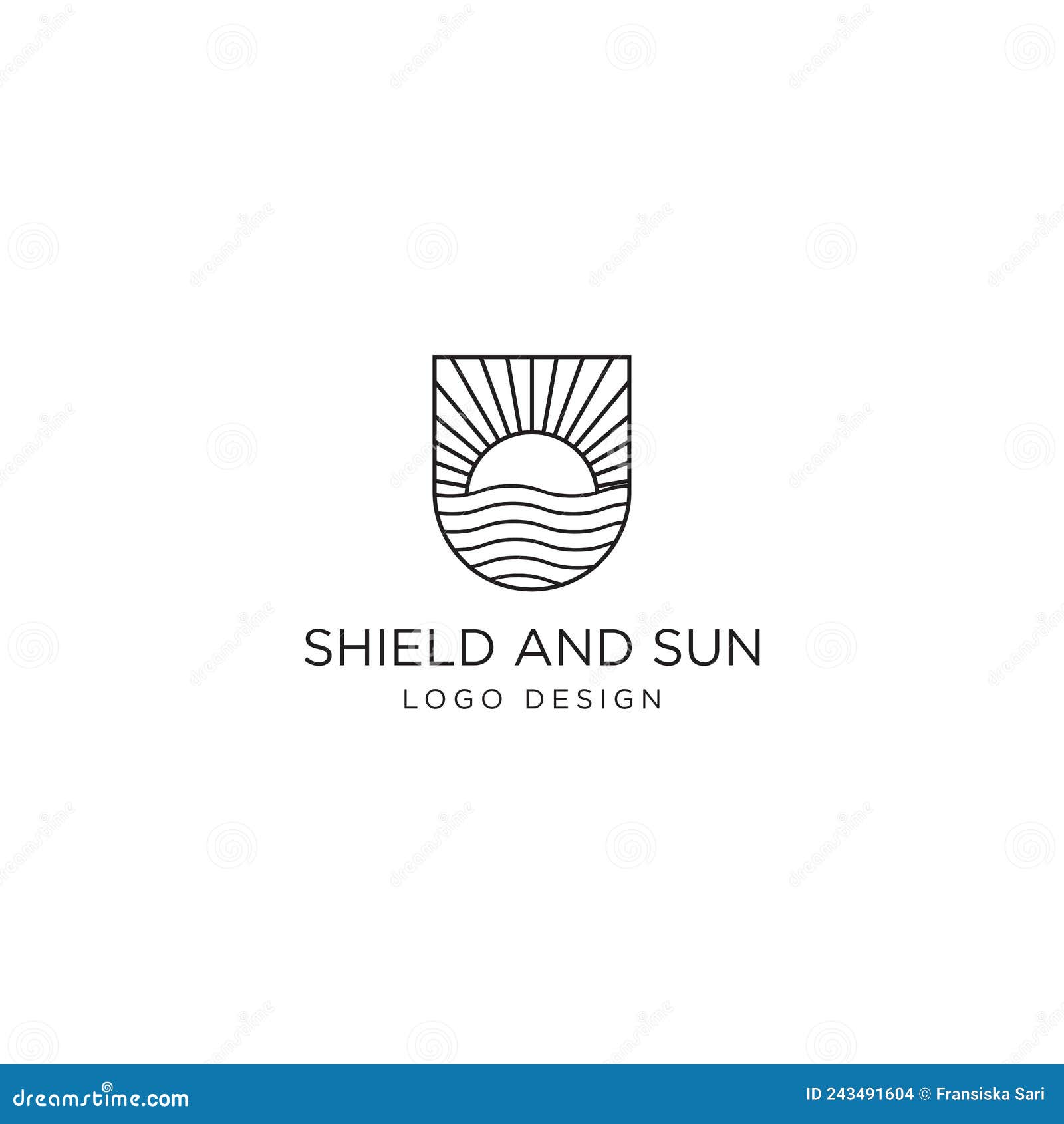 SHIELD and SUN LOGO stock vector. Illustration of modern - 243491604