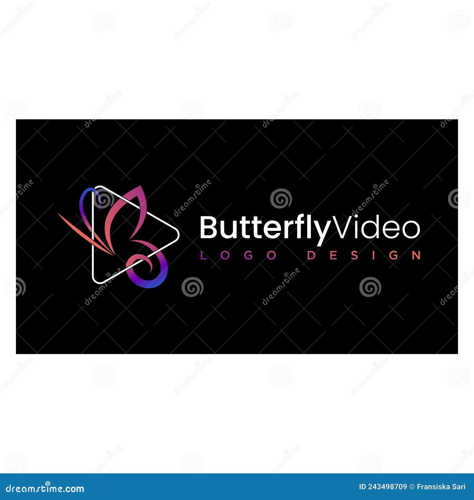 BUTTERFLY VIDEO LOGO stock vector. Illustration of eps10 - 243498709
