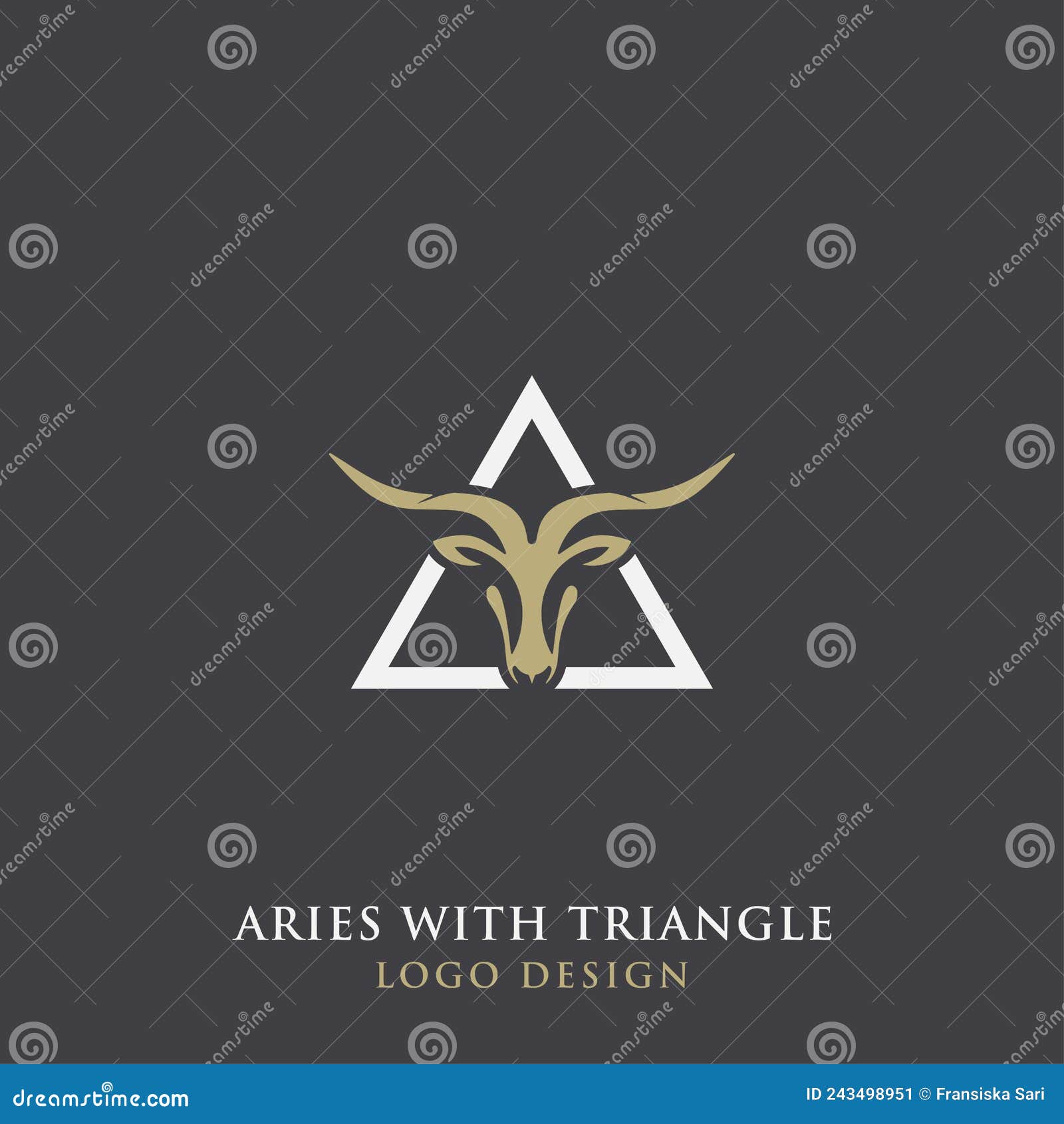 ARIES with TRIANGLE LOGO stock vector. Illustration of print - 243498951