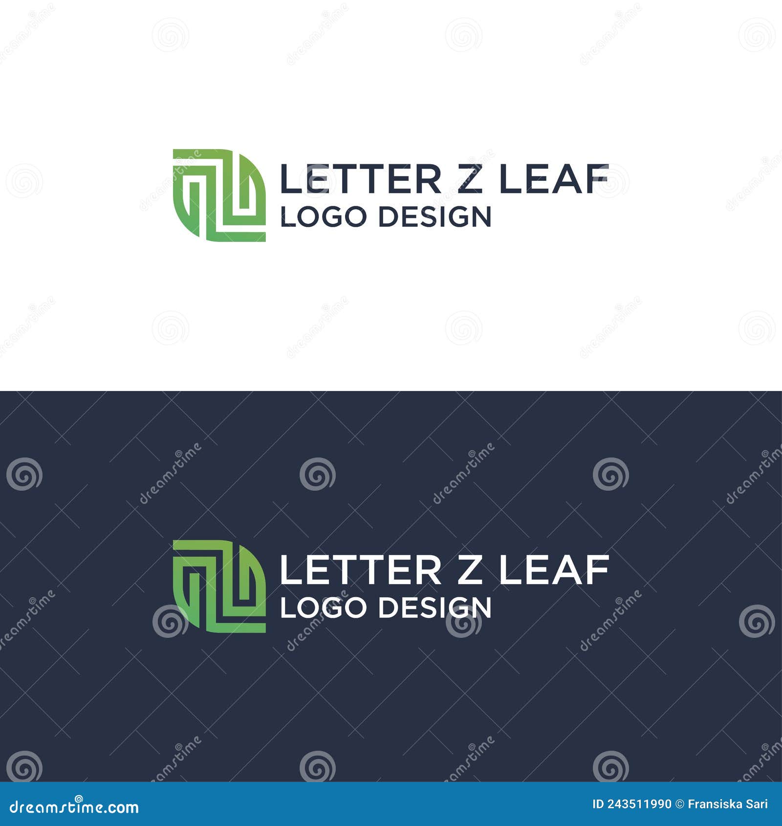Z LEAF LOGO stock vector. Illustration of brand, green - 243511990