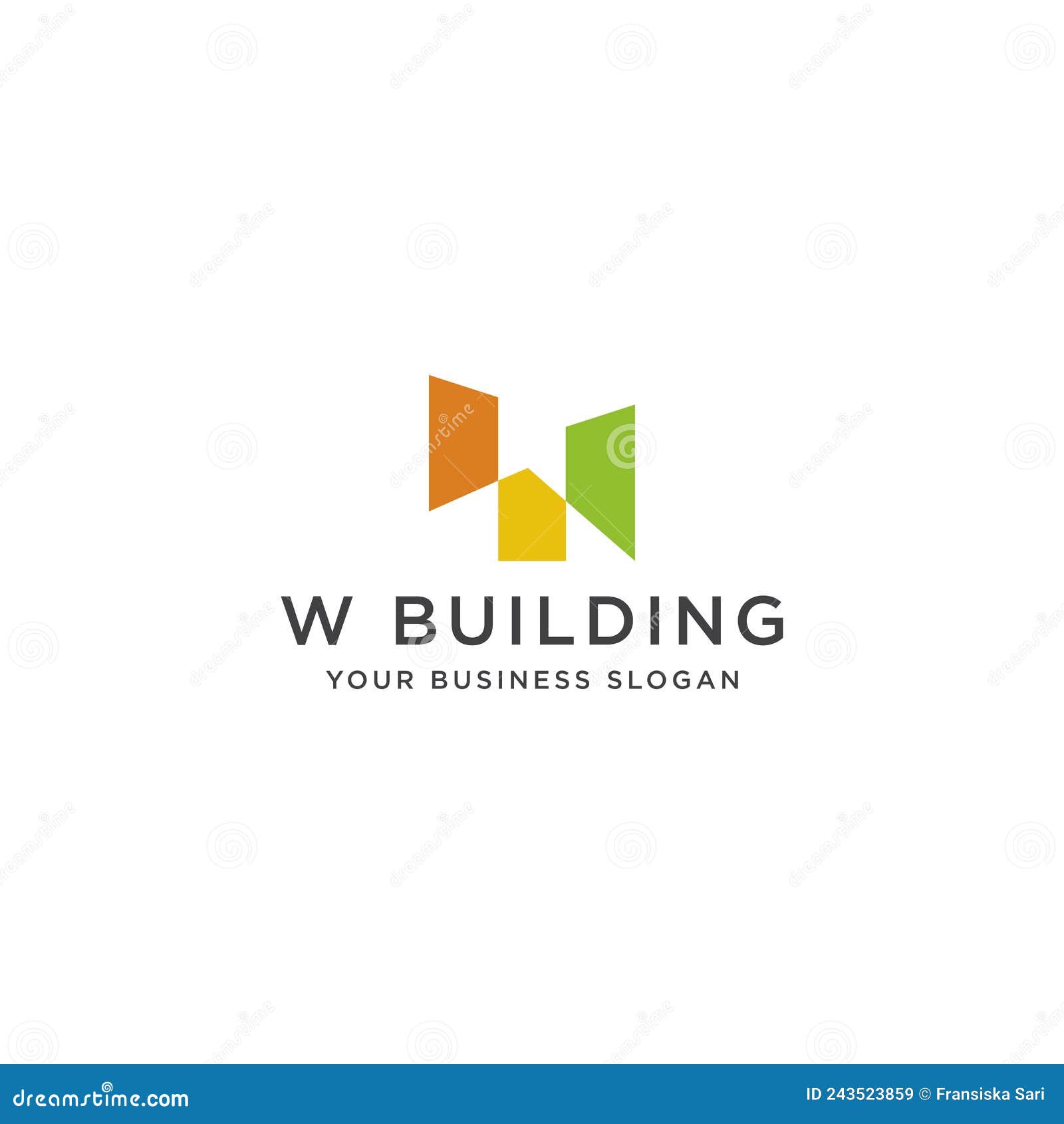 W BUILDING LOGO stock vector. Illustration of logo, company - 243523859