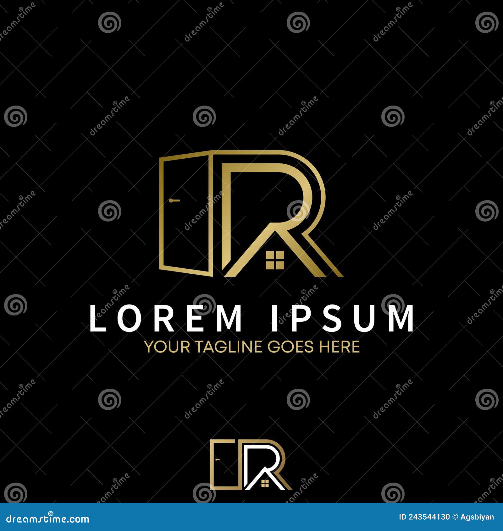 Letter or Word RR or Double R Font with Roof House and Window Image ...