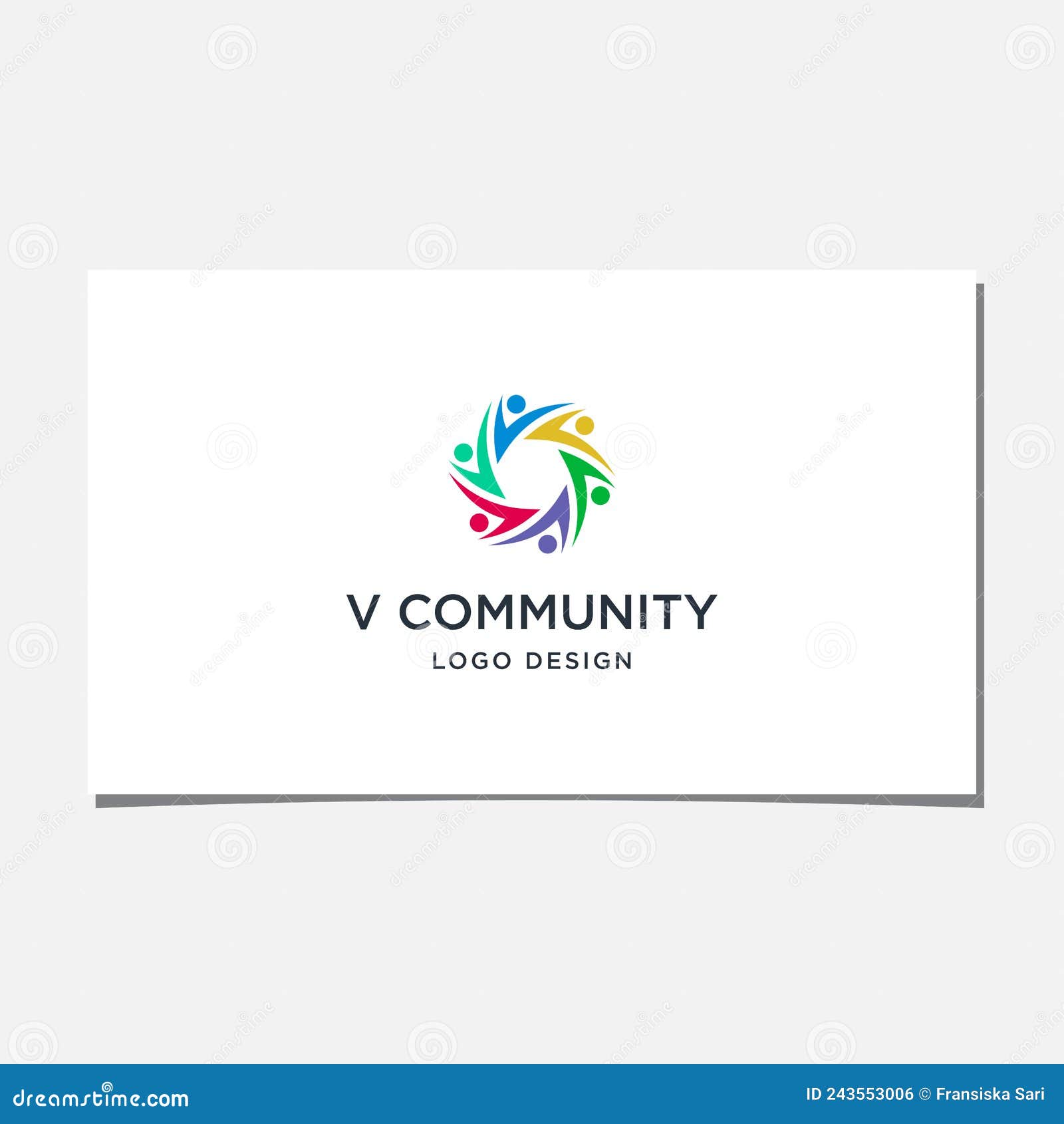 V community circle logo stock vector. Illustration of print - 243553006