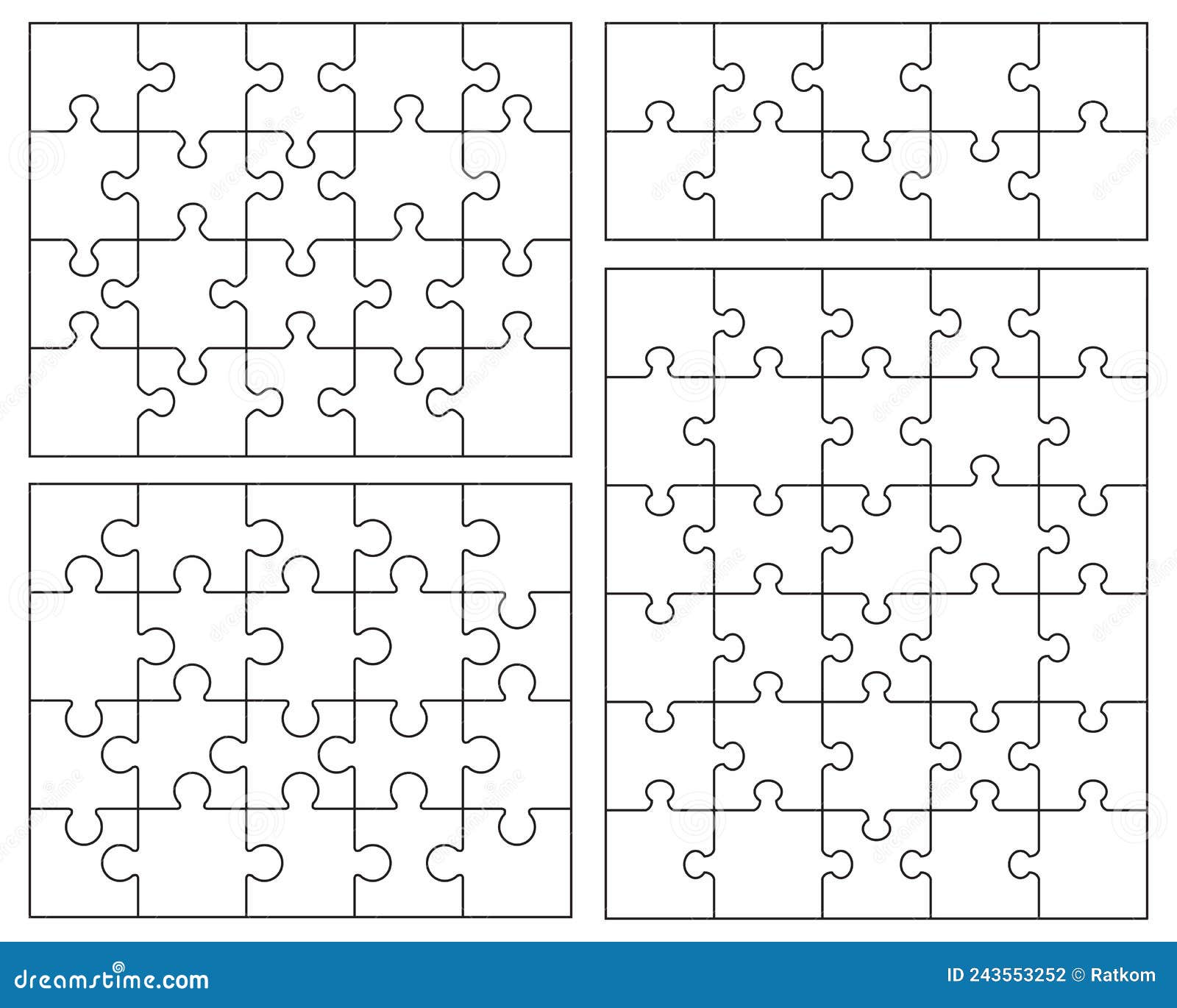 Puzzles, separate pieces stock illustration. Illustration of background ...
