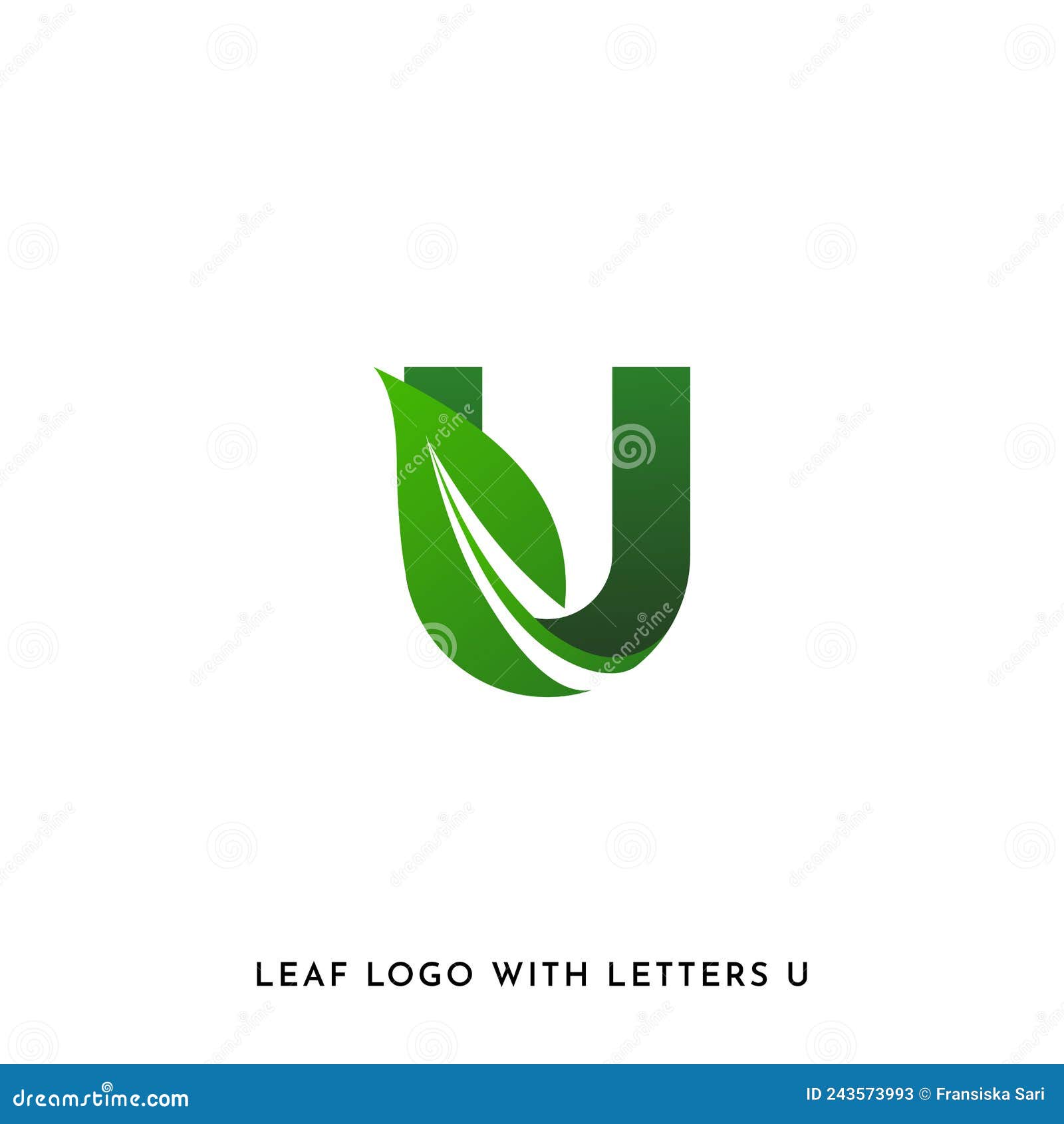 U INITIAL LEAF LOGO stock vector. Illustration of company - 243573993
