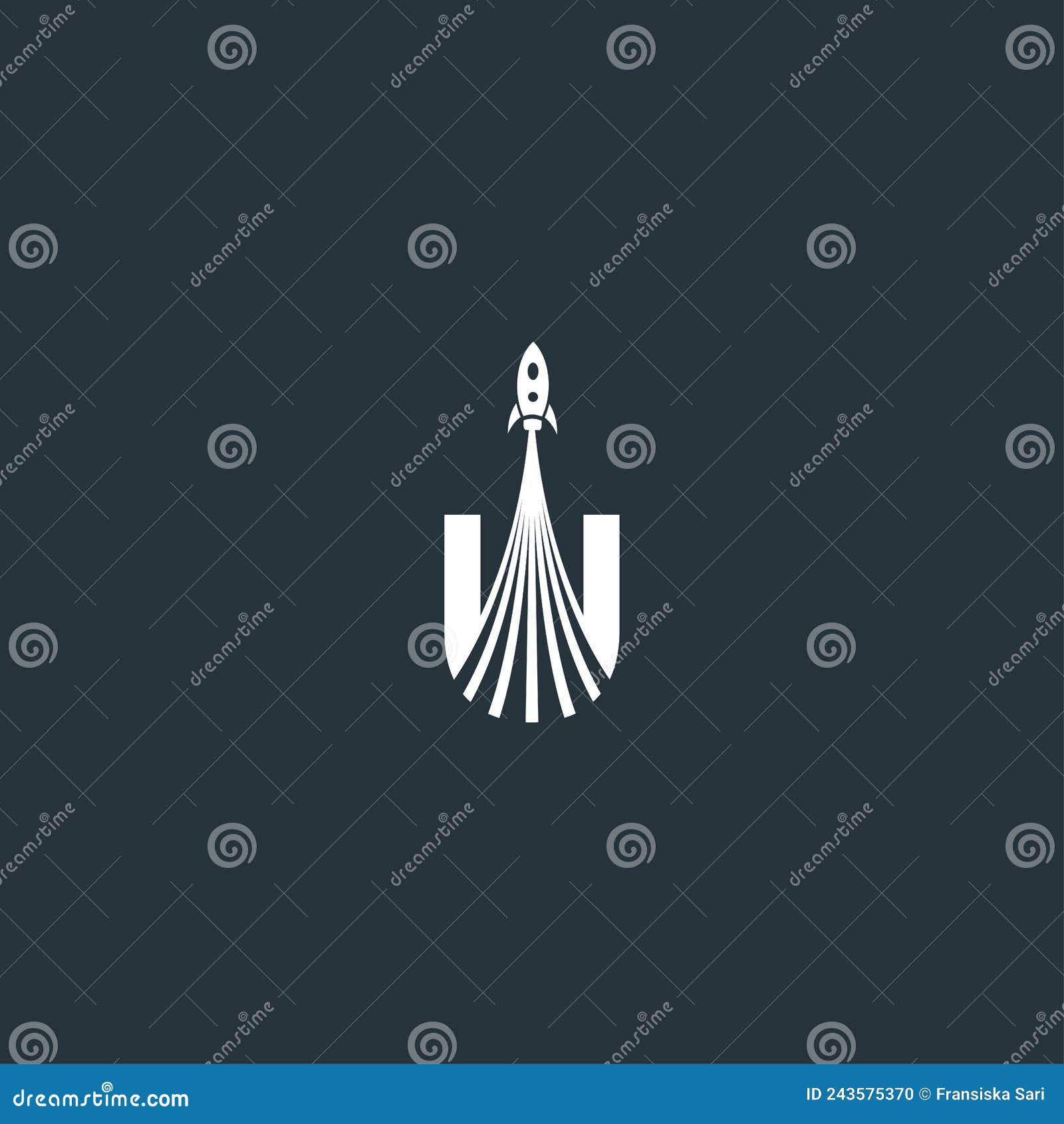 U ROCKET LOGO stock vector. Illustration of space, company - 243575370