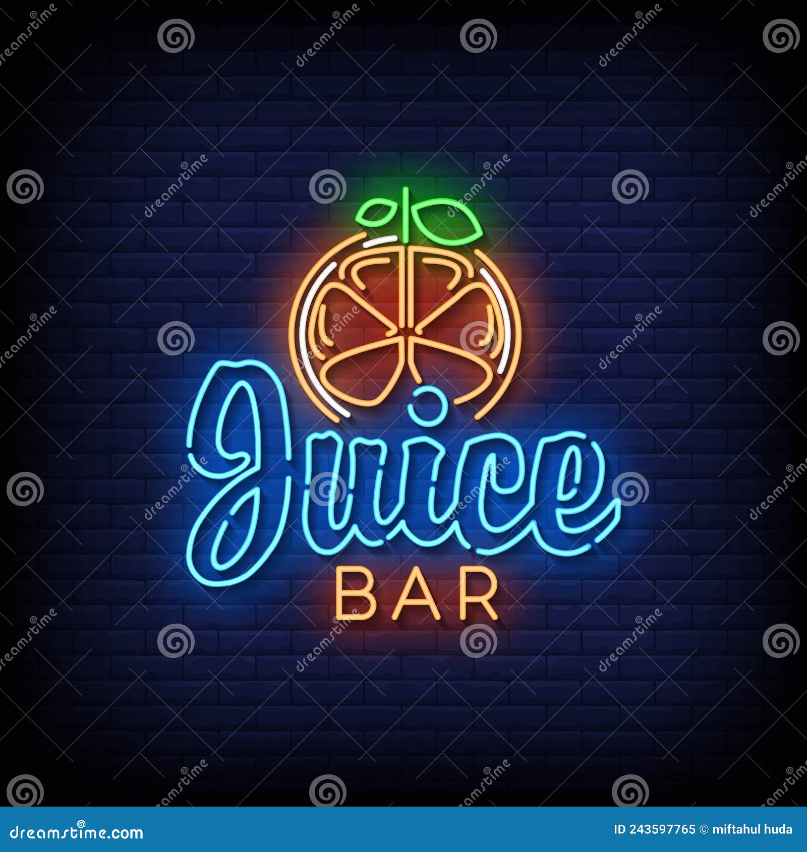 Juice Bar Neon Signs Style Text Vector Stock Vector - Illustration of ...