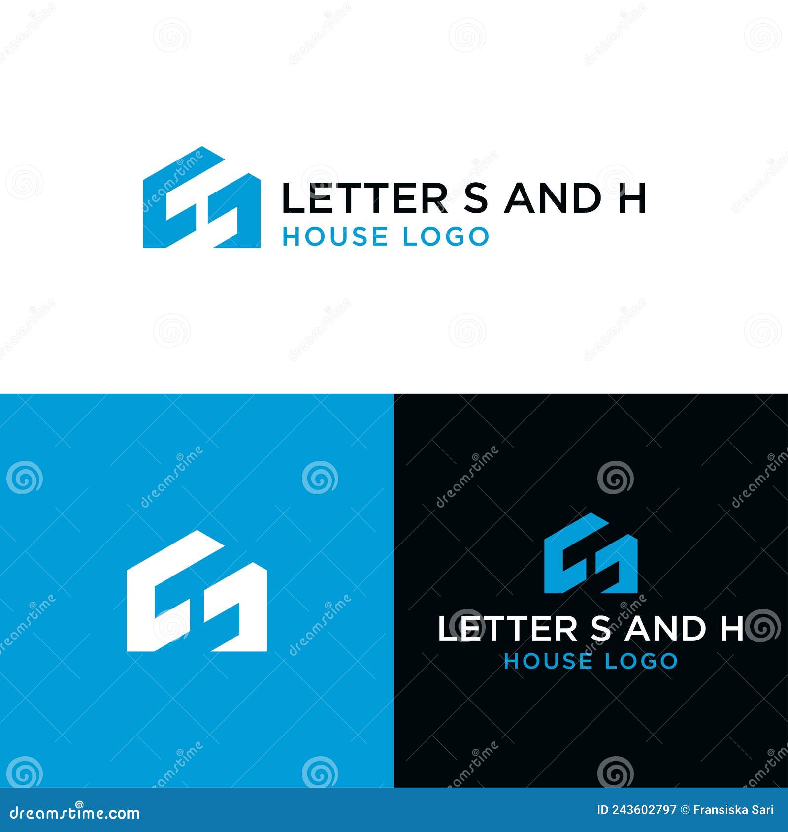 SH HOUSE LOGO stock vector. Illustration of architect - 243602797
