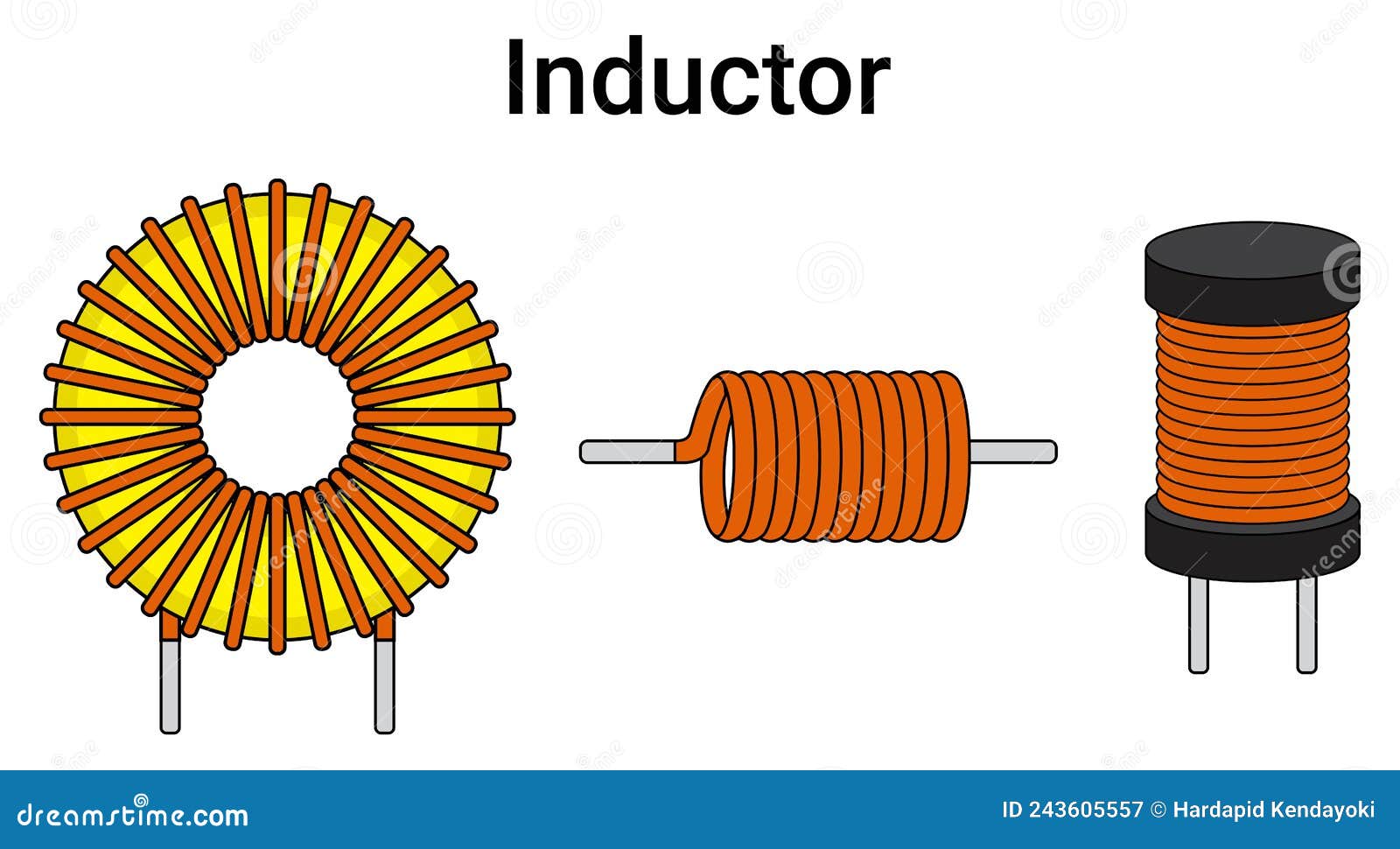 Group of Inductors Different Sizes Isolated on White Background Stock ...