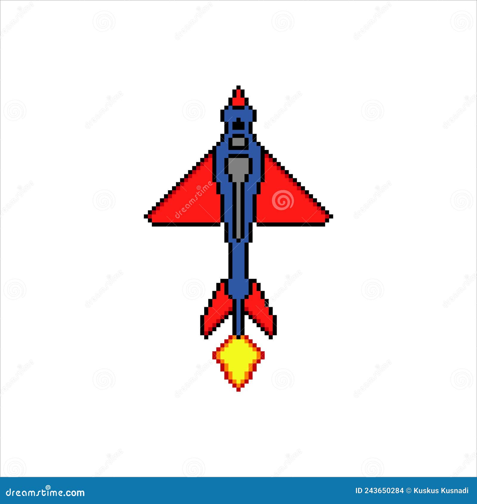 Pixel art with jet plane. stock vector. Illustration of cute - 243650284