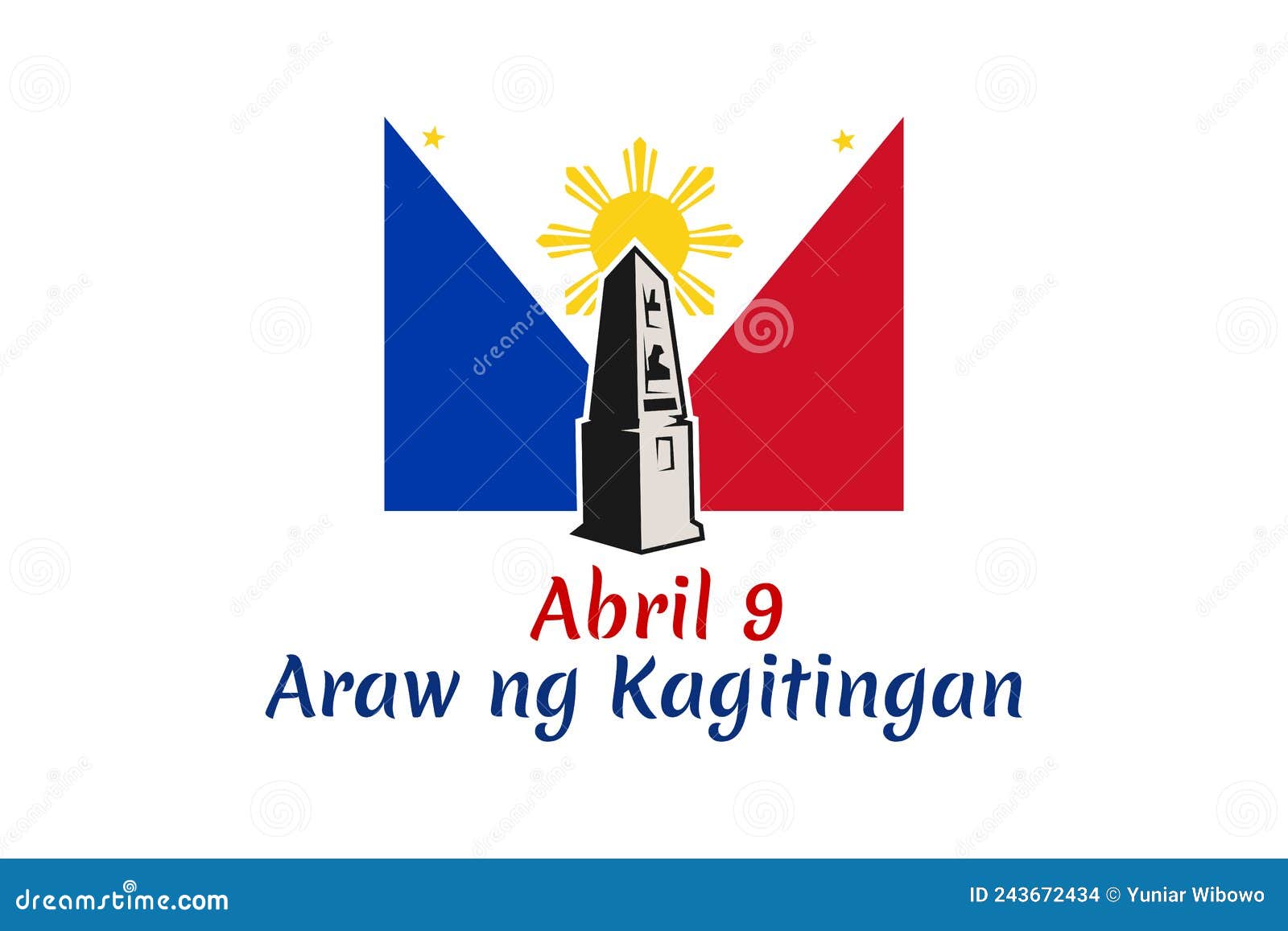 Translation: April 9. Day of Valor. Also Known As Bataan Day Vector ...
