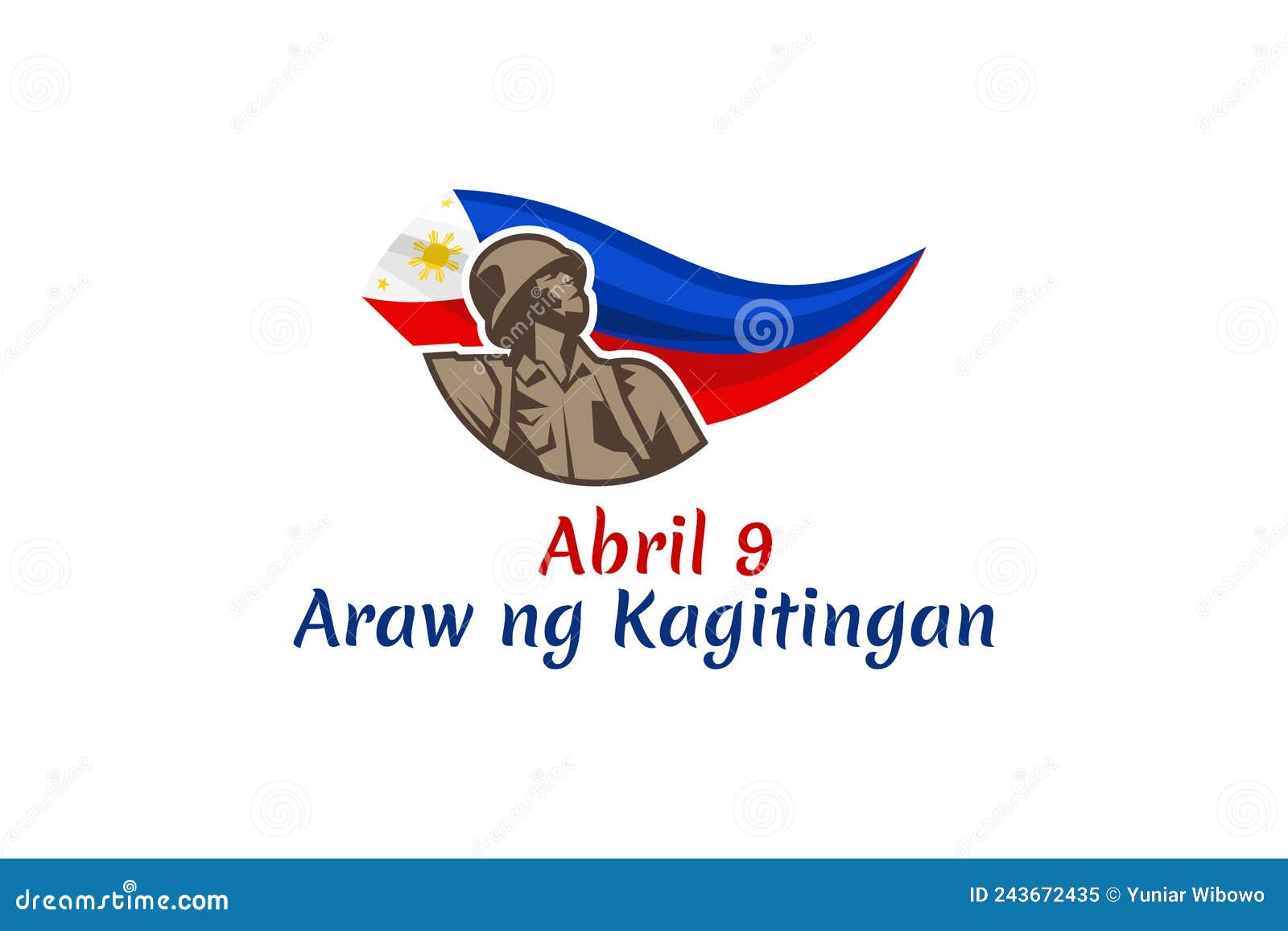 Translation: April 9. Day of Valor. Also Known As Bataan Day Vector ...