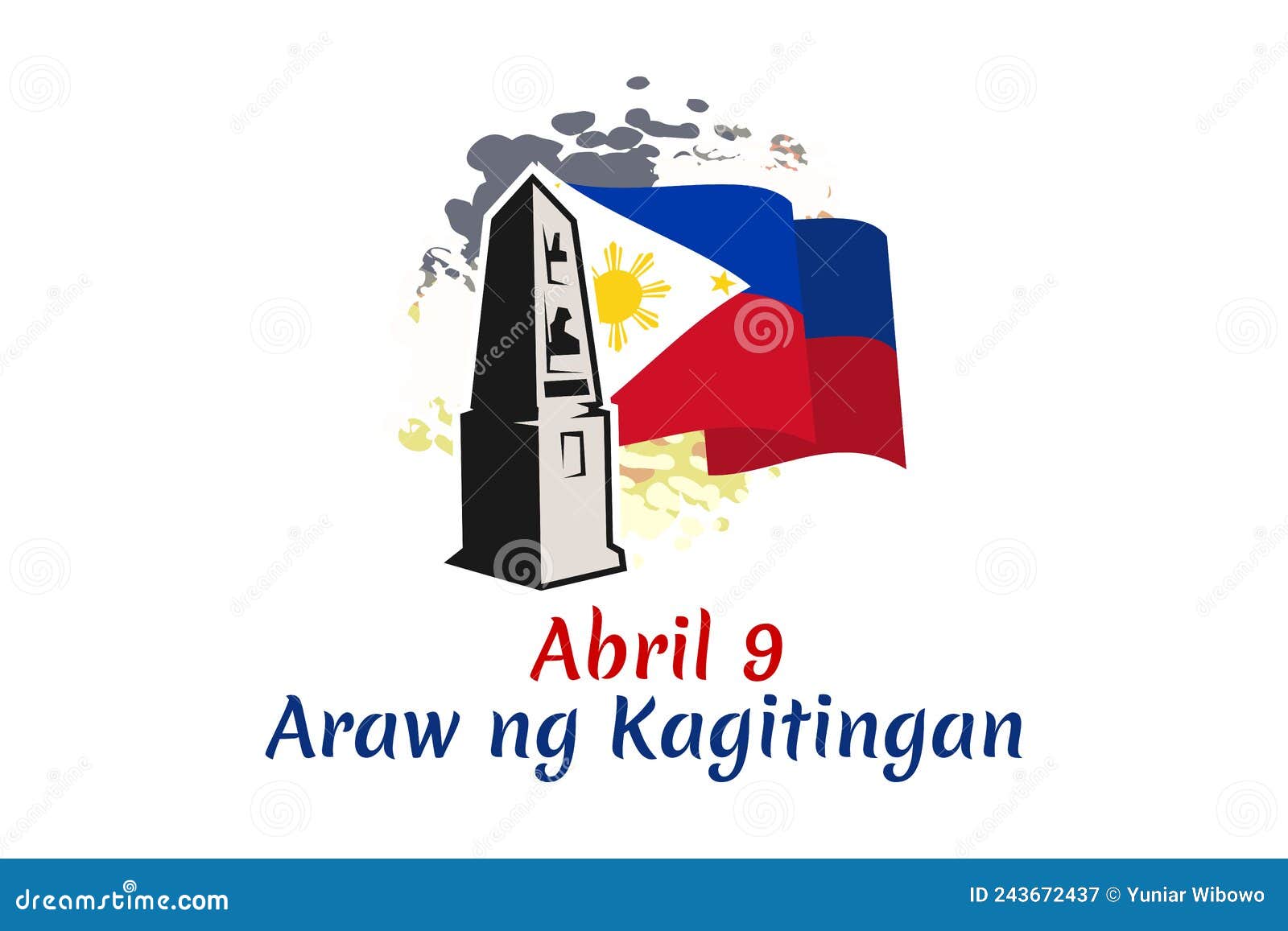 Translation: April 9. Day of Valor. Also Known As Bataan Day Vector ...