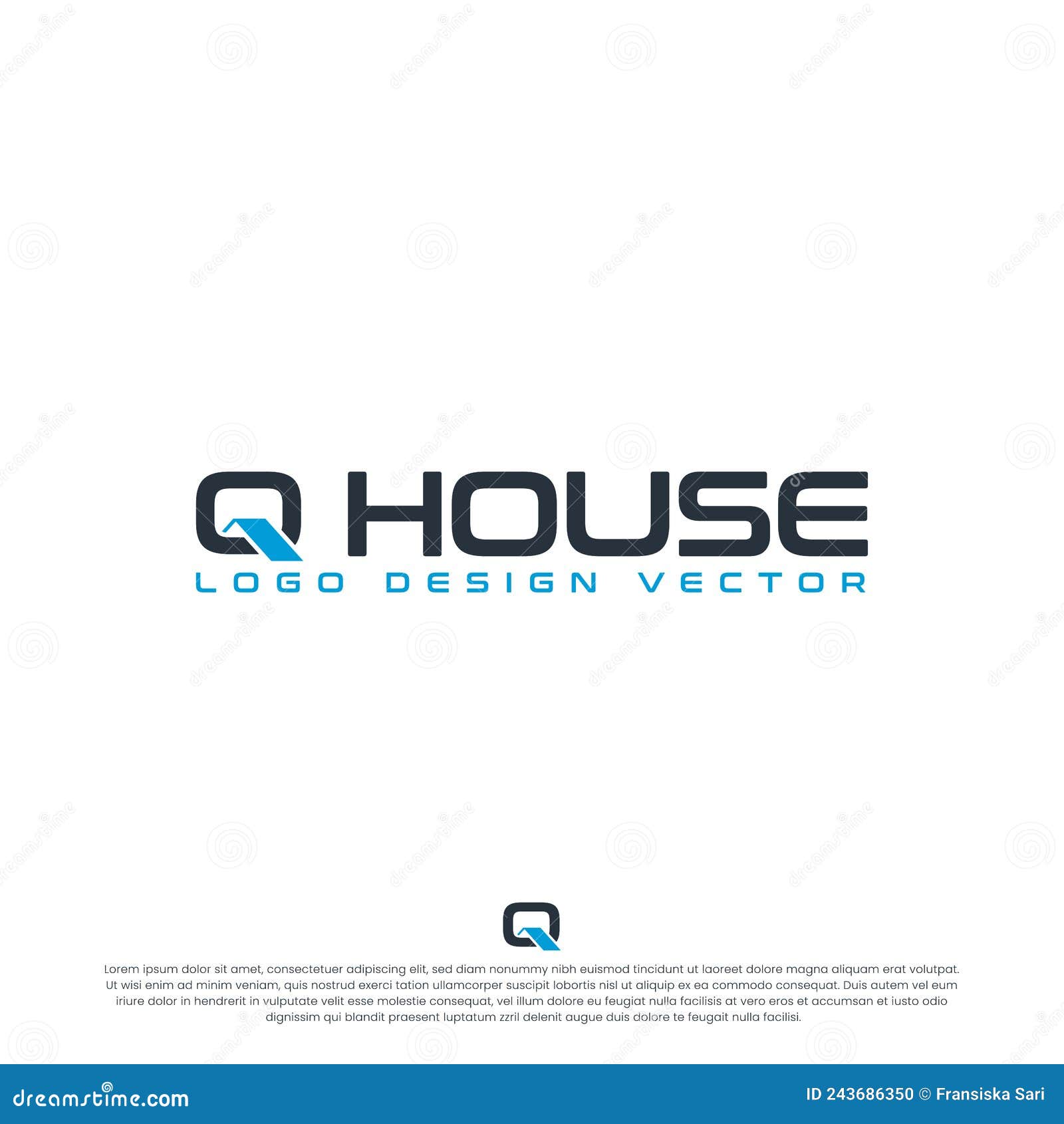 Q HOUSE LOGO stock vector. Illustration of company, concept - 243686350